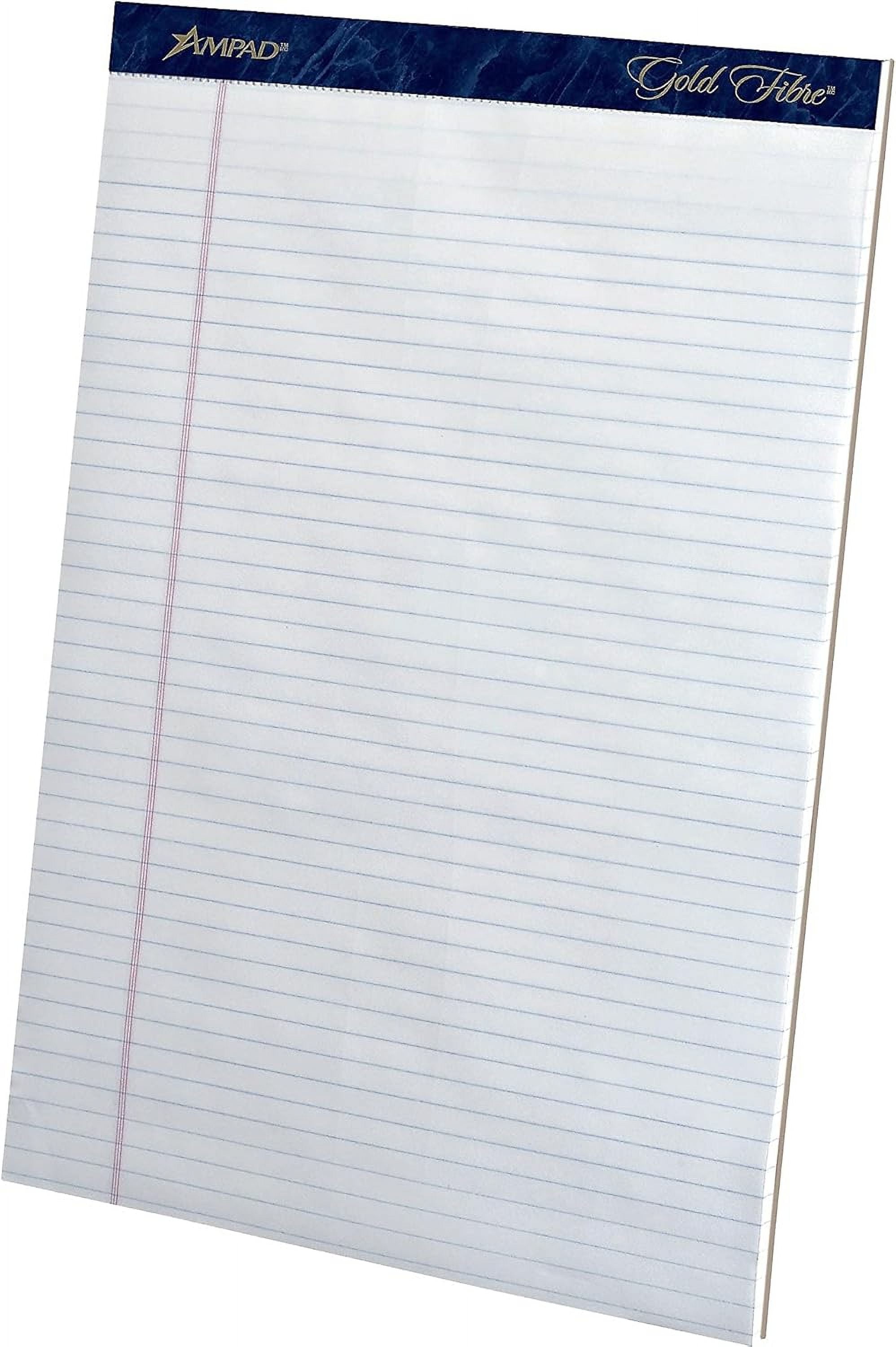 Gold Fibre Perforated Pad, 8-1/2x11-3/4 Narrow Ruled White Paper, 50 ...