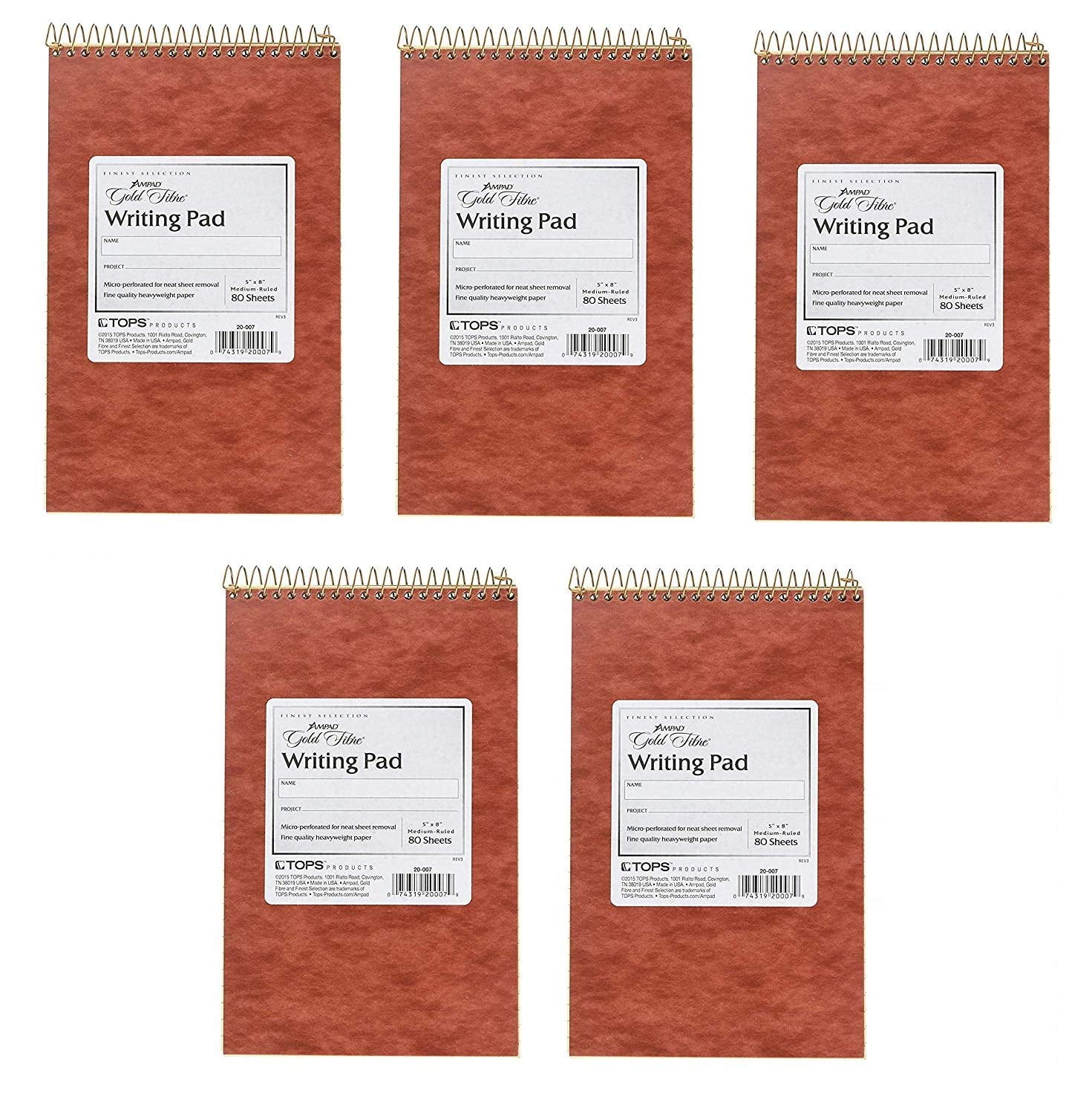 Gold Fibre Retro Wirebound Writing Pads, Medium/College Rule, Red Cover ...