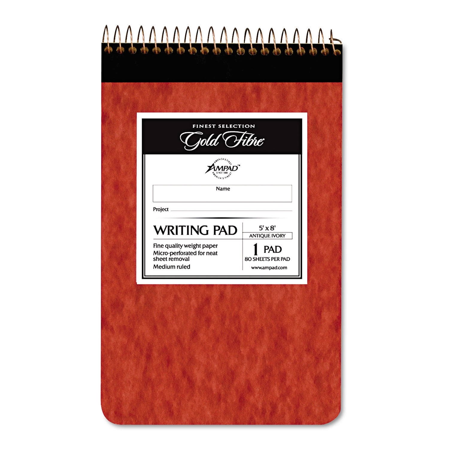 Gold Fibre Retro Wirebound Writing Pads, Medium/college Rule, Red Cover ...