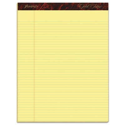 Gold Fibre Writing Pads, Narrow Rule, 8.5 x 11.75, Canary, 50 Sheets ...