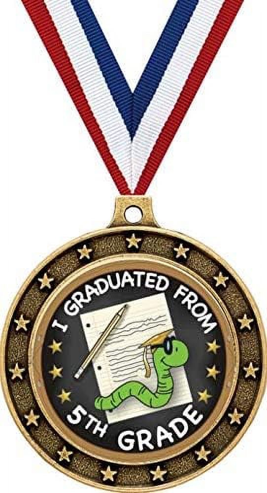 Gold Fifth Grade Graduation Medals - 2.5" I Graduated from 5th Grade ...
