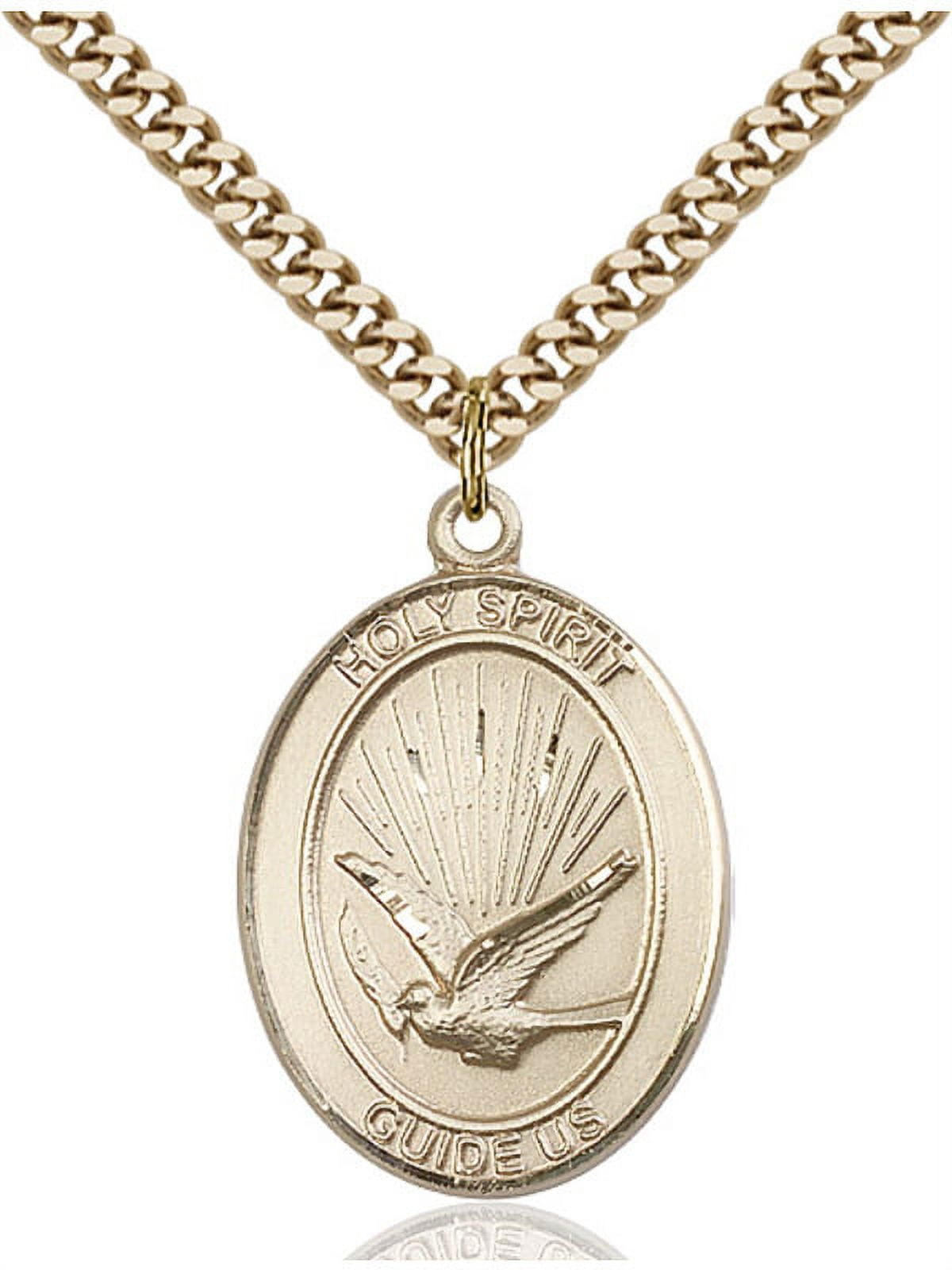 Gold Filled Holy Spirit Pendant 1 x 3/4 inches with Heavy Curb Chain ...