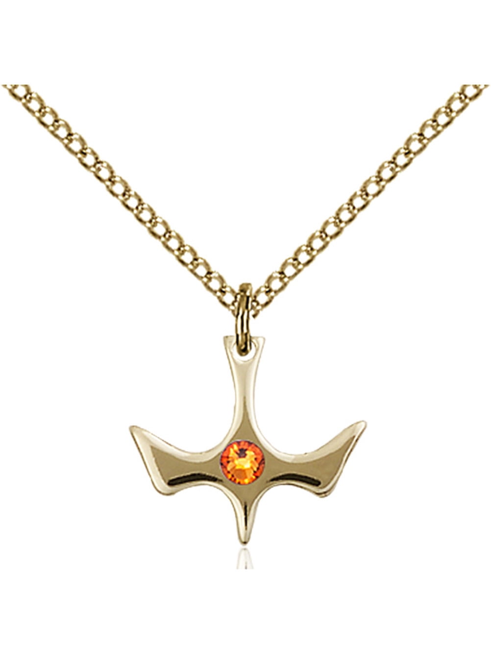 Gold Filled Holy Spirit Pendant with 3mm November Yellow Swarovski ...
