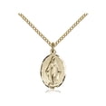 Gold Filled Immaculate Conception Pendant 5/8 x 3/8 inches with 18 inch ...