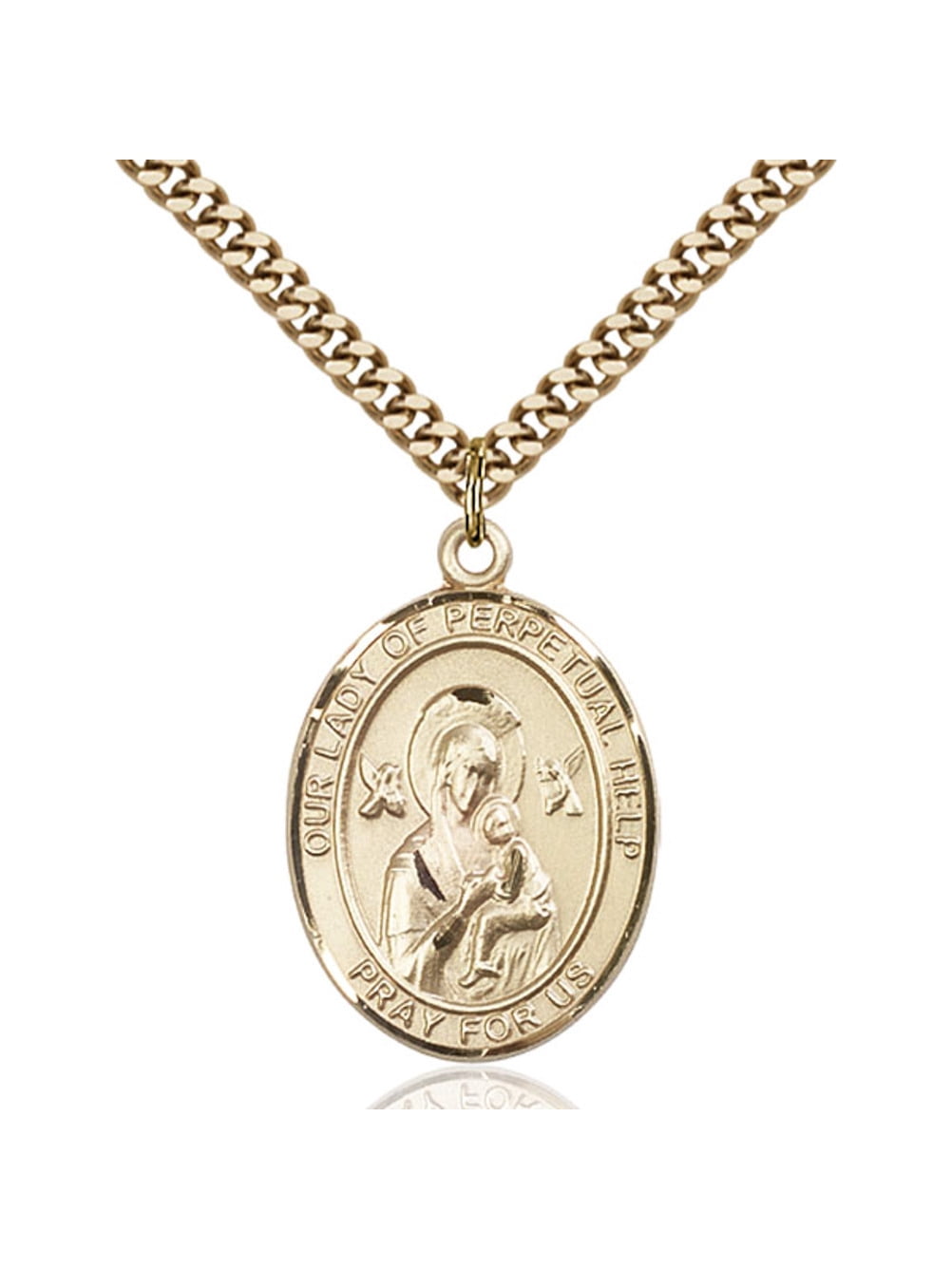 Gold Filled Our Lady of Perpetual Help Pendant 1 x 3/4 inches with ...