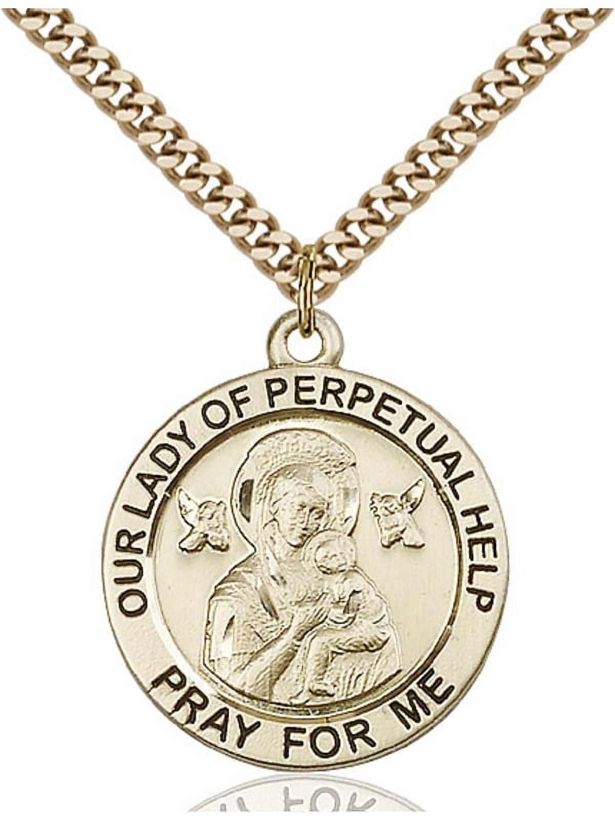 Gold Filled Our Lady of Perpetual Help Pendant 1 x 7/8 inches with ...
