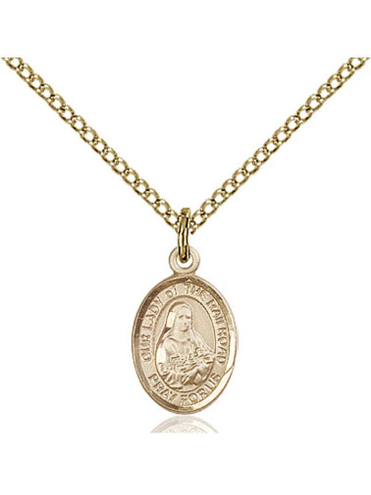 Gold Filled Our Lady of the Railroad Pendant 1/2 x 1/4 inches with Gold ...