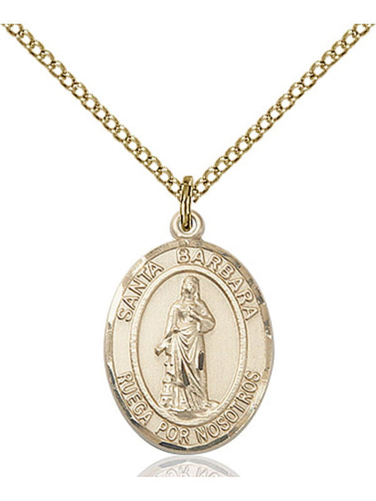 Gold Filled Santa Barbara Pendant 3/4 x 1/2 inches with 18 inch Gold ...