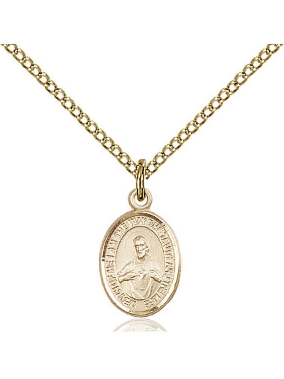 Gold Filled Scapular Pendant 1/2 x 1/4 inches with Gold Filled Lite ...