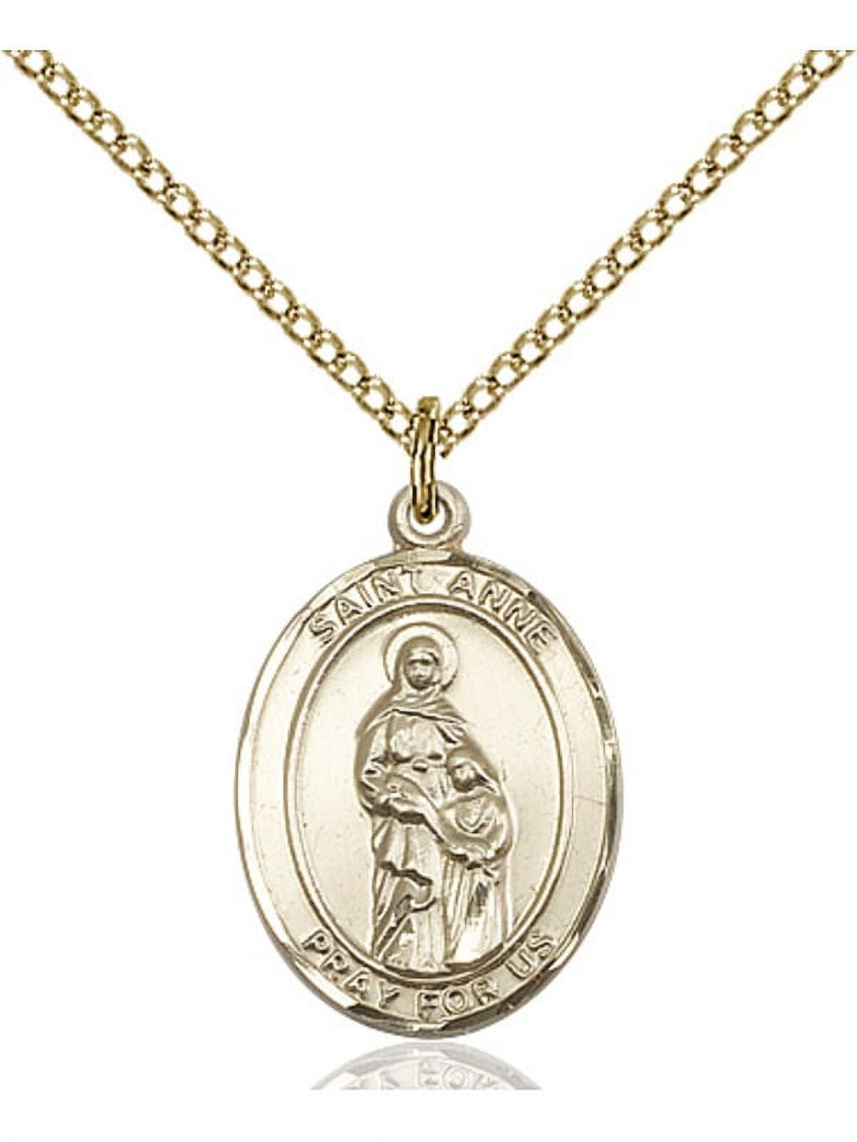 Gold Filled St. Anne Pendant 3/4 x 1/2 inches with Gold-Filled Lite ...