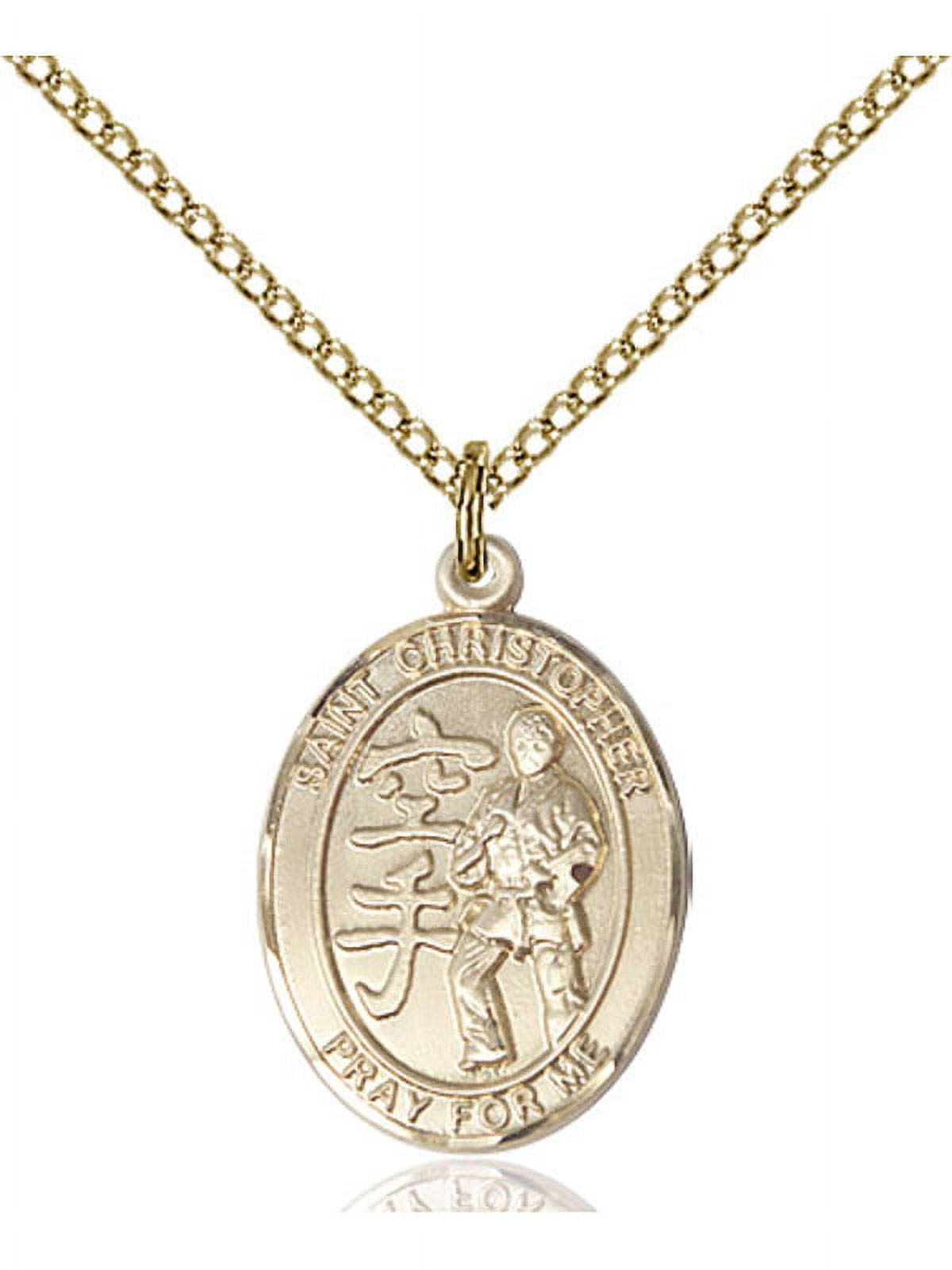 Gold Filled St Christopher / Karate Pendant 3/4 x 1/2 inches with Gold ...