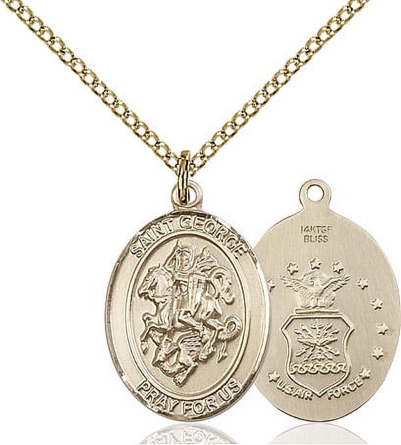 Gold Filled St. George / Air Force Pendant 3/4 x 1/2 inches with Gold ...