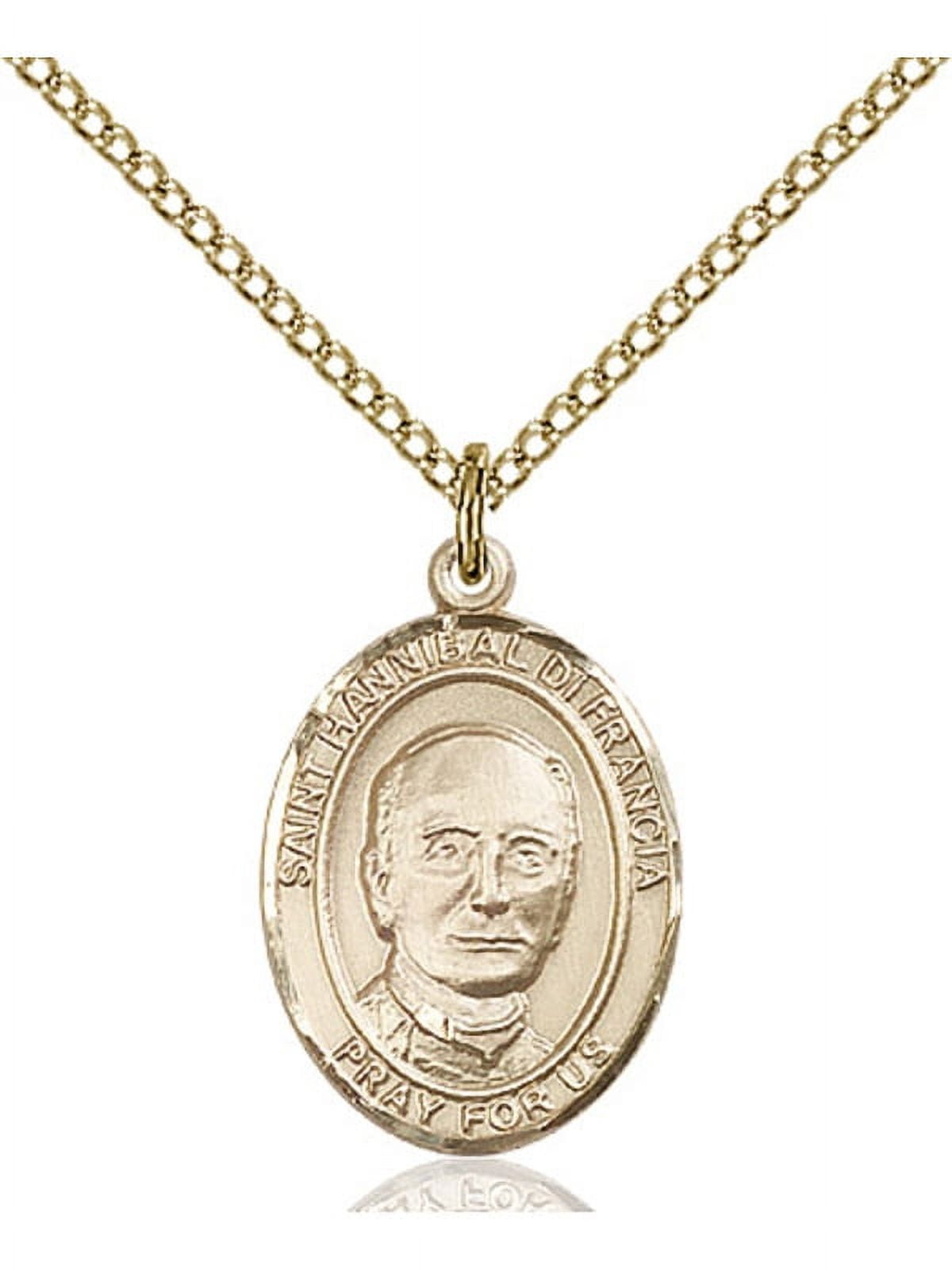 Gold Filled St. Hannibal Pendant 3/4 x 1/2 inches with Gold Filled Lite ...