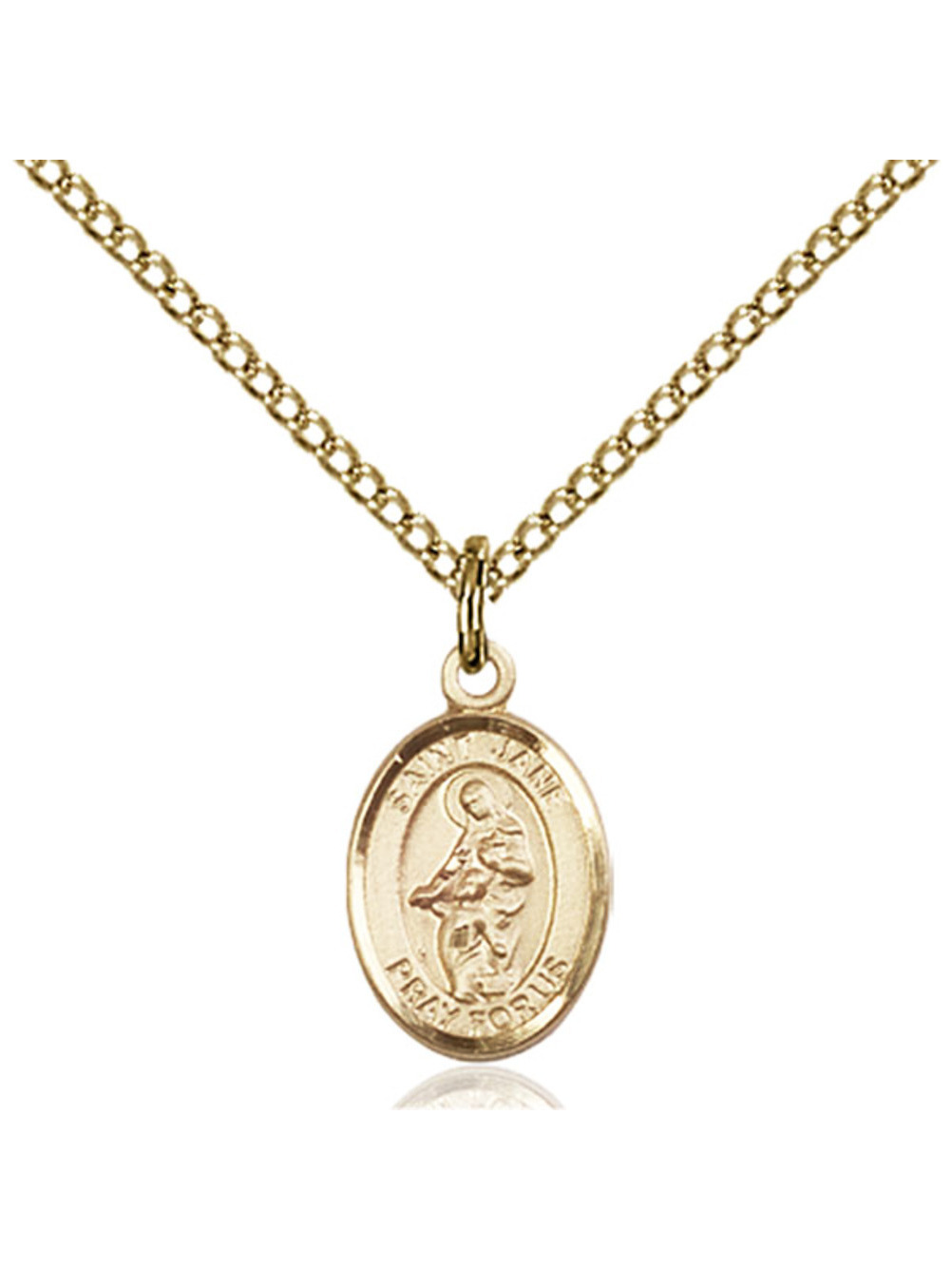 Gold Filled St. Jane of Valois Pendant 1/2 x 1/4 inches with Gold ...
