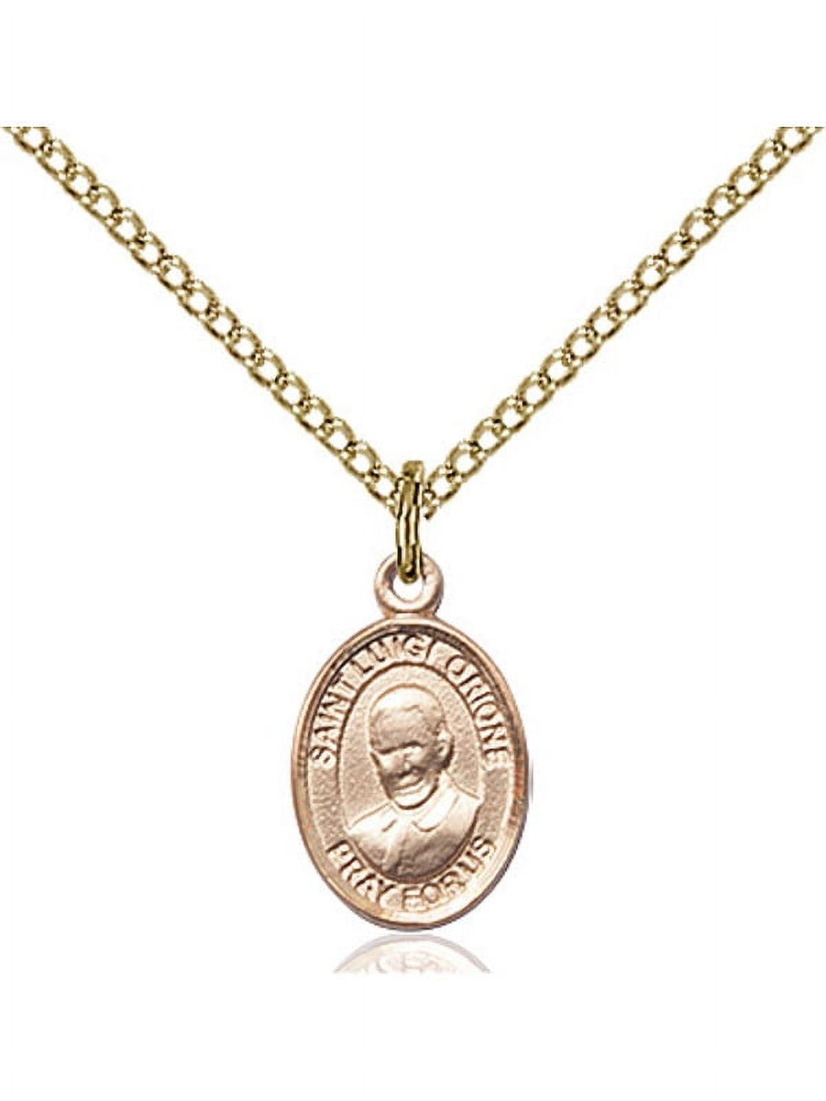 Gold Filled St. Luigi Orione Pendant 1/2 x 1/4 inches with Gold-Filled ...