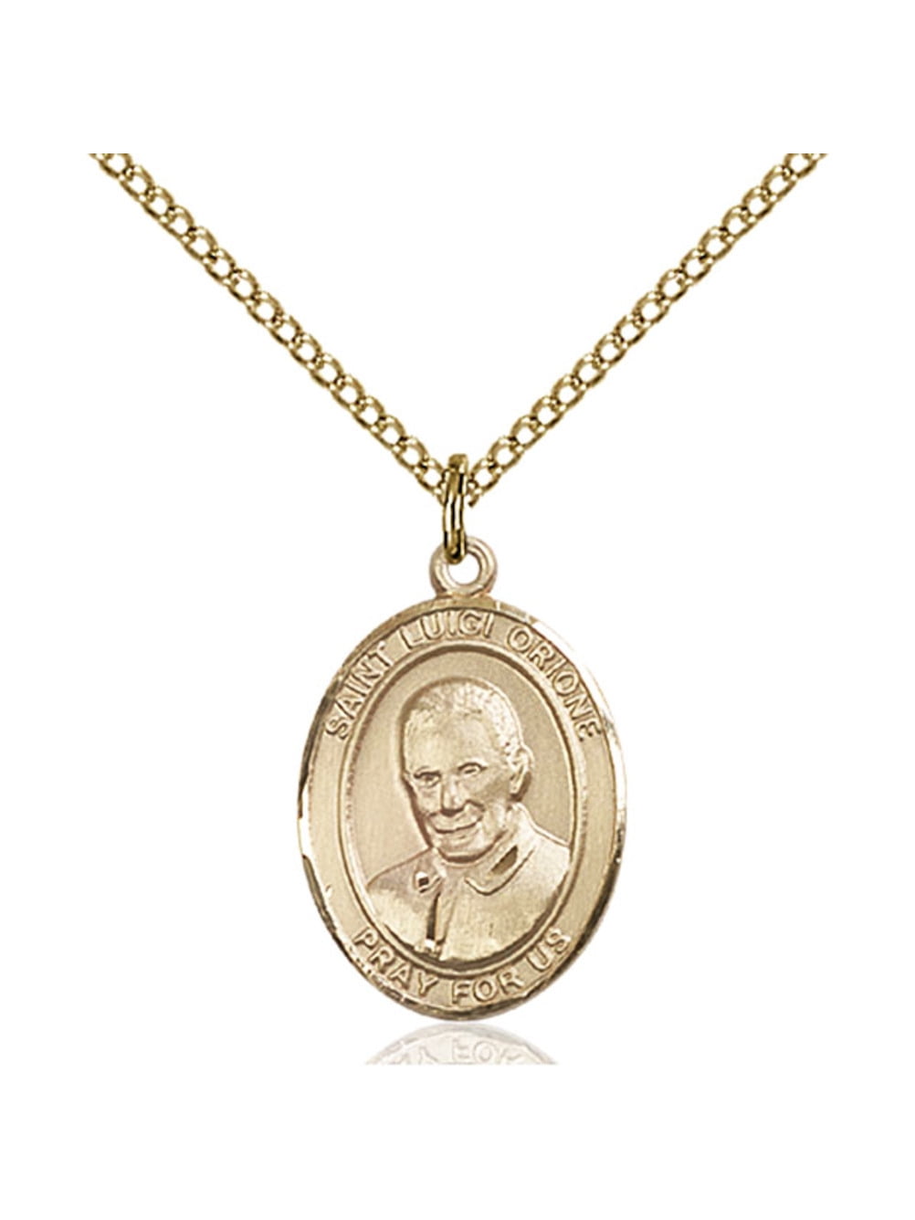 Gold Filled St. Luigi Orione Pendant 3/4 x 1/2 inches with Gold Filled ...