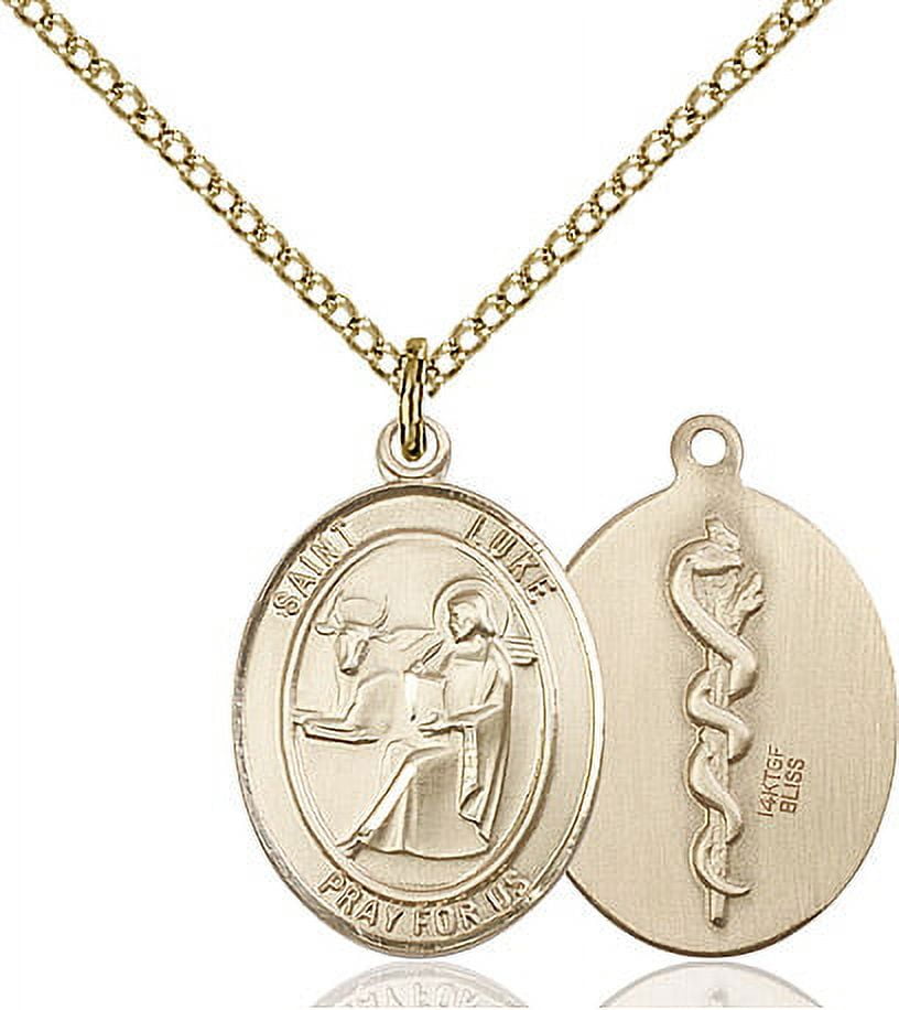 Gold Filled St. Luke the Apostle / Doctor Pendant 3/4 x 1/2 inches with ...