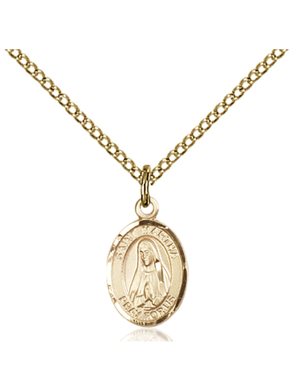 Gold Filled St. Martha Pendant 1/2 x 1/4 inches with Gold Filled Lite ...