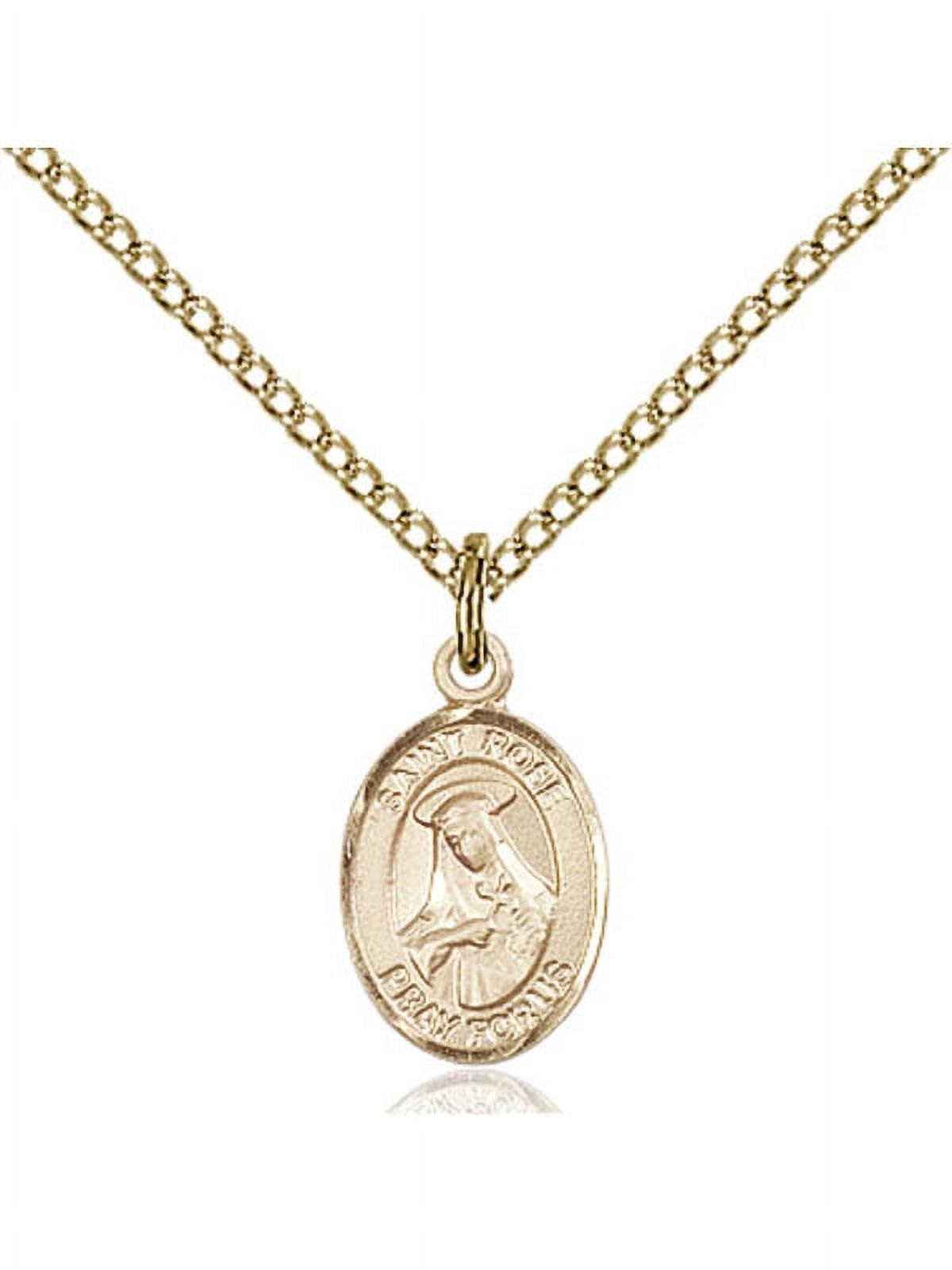 Gold Filled St. Rose of Lima Pendant 1/2 x 1/4 inches with Gold Filled ...