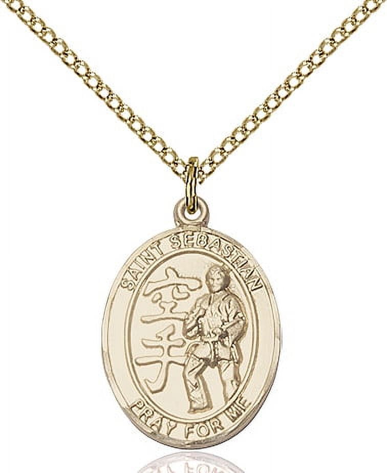 Gold Filled St Sebastian / Karate Pendant 3/4 x 1/2 inches with Gold ...