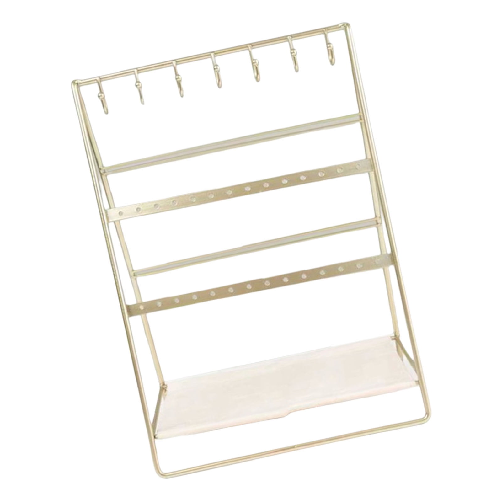Gold Finish Iron 6 Tiers Earring Holder Display Stand Desktop Organiser ...