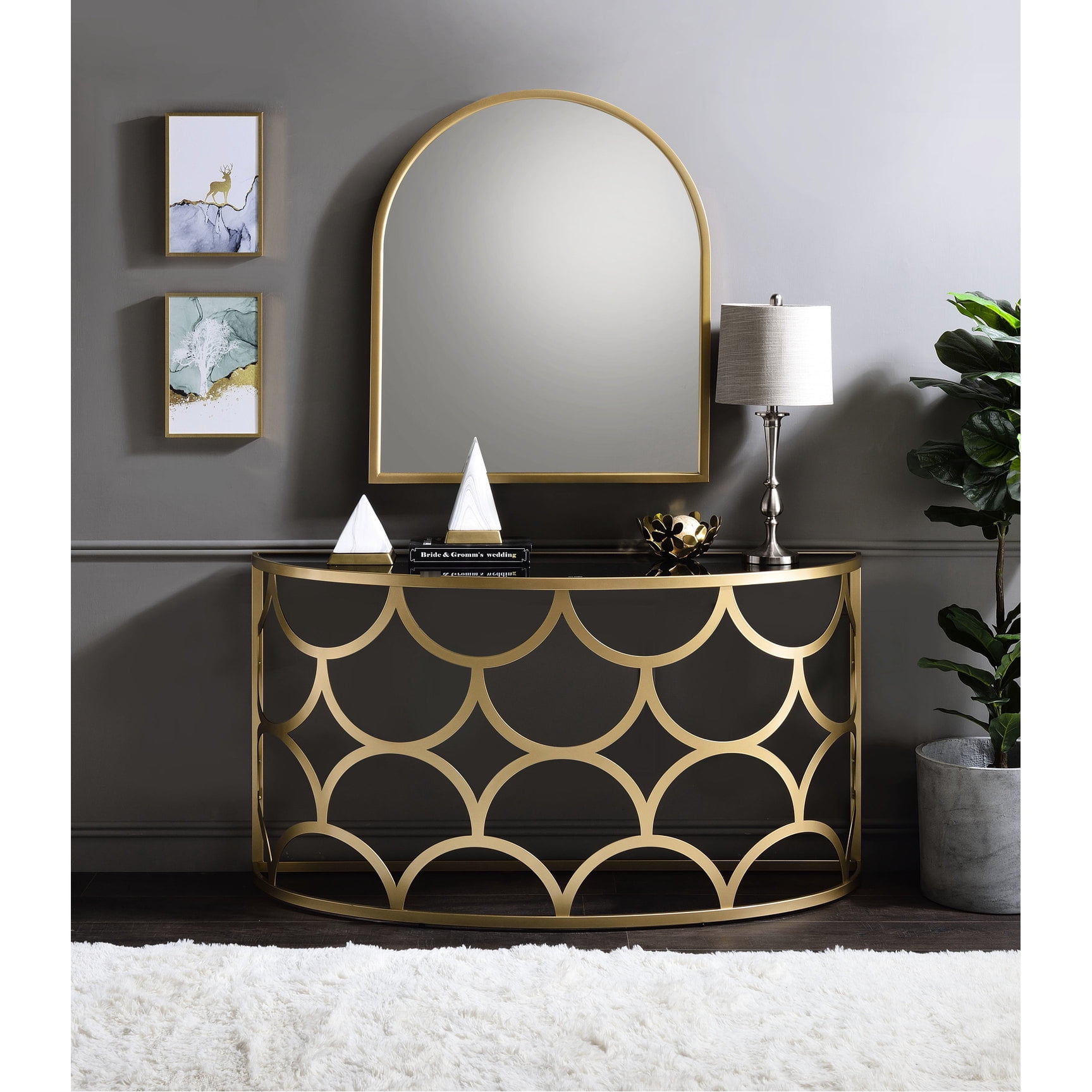 Gold Finish Metal Base / In Restaurant Lobbies / Adds Luxury Vibe ...