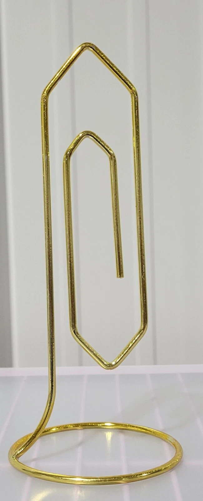 Gold Finish Paperclip Shaped Desktop Home Or Office Letter Mail Metal ...