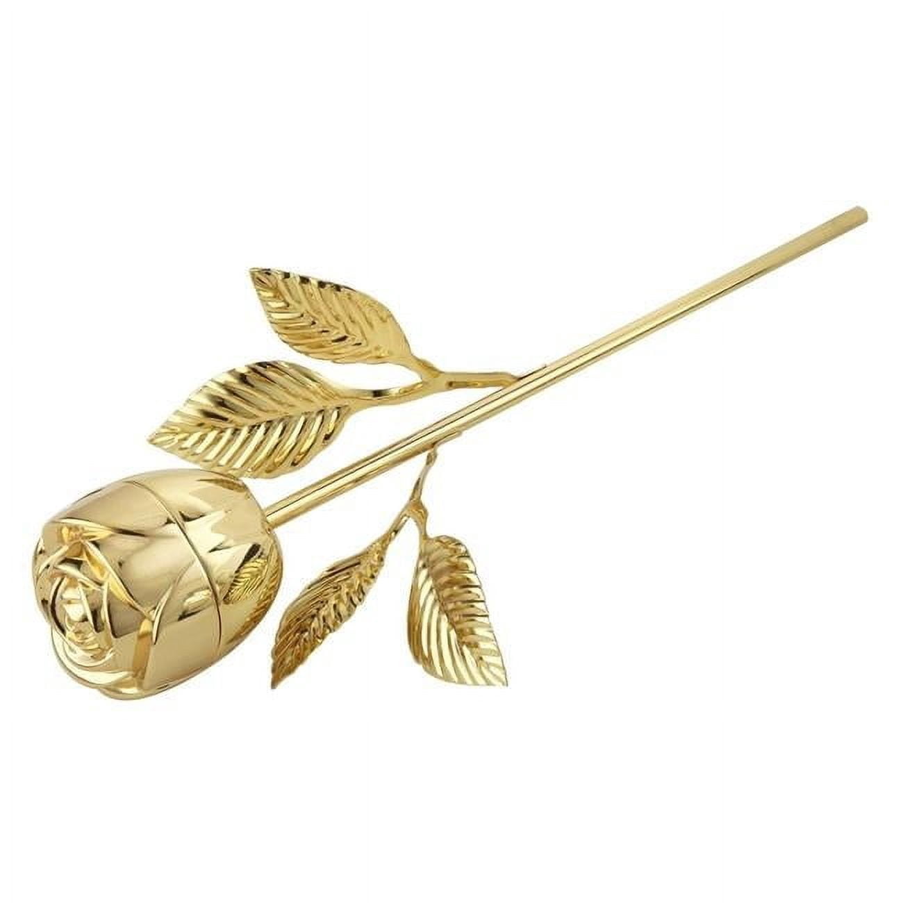 Gold Finish Rose Ring Holder, Long Stem - Walmart.com