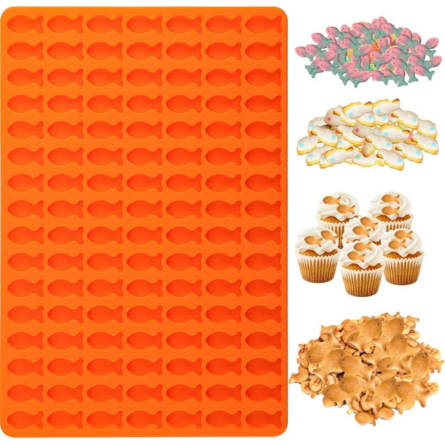 Gold Fish Cracker Cookie Molds, Mini Fish Biscuit Silicone Mold,Gold ...