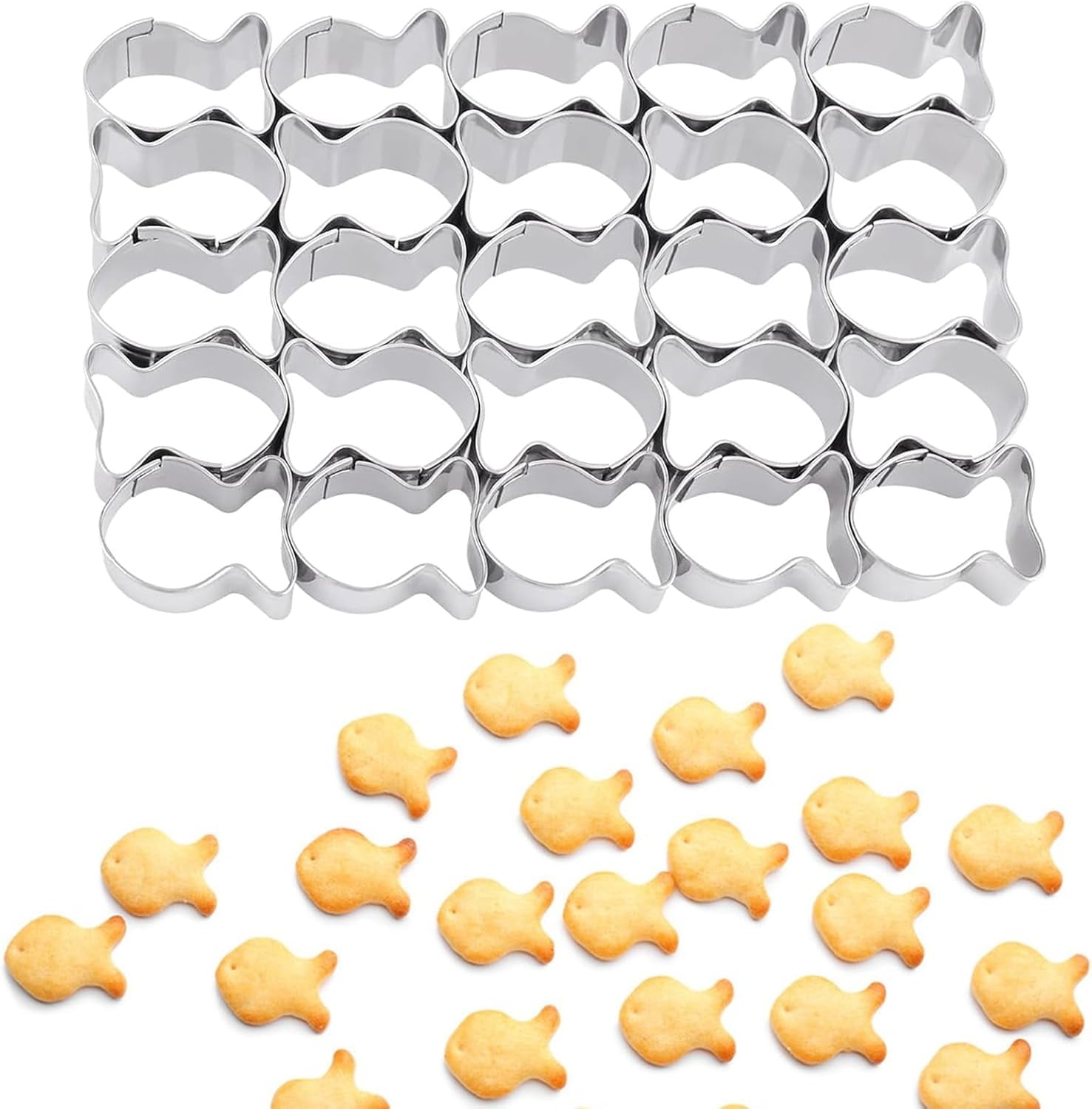 Gold Fish Cracker Cutter,Stainless Steels Small Cookie Cutters,25 ...