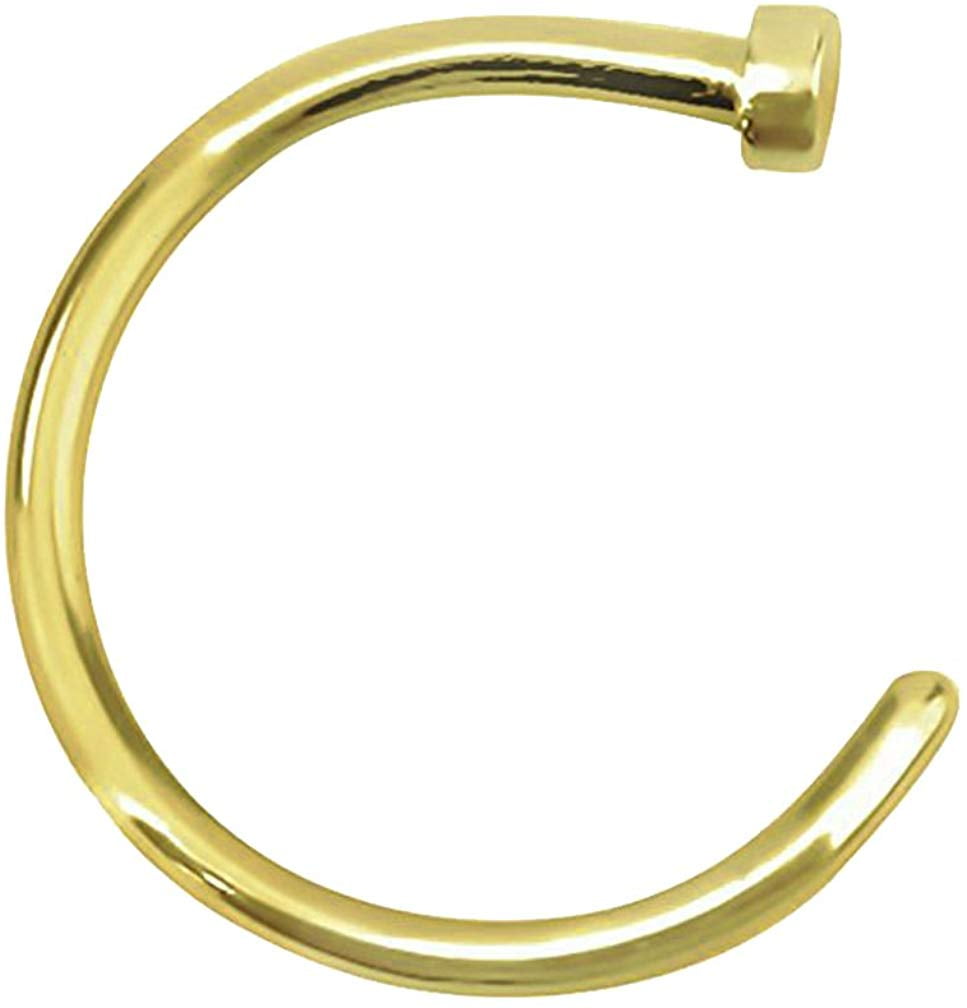 Gold Flat Disc Nose Hoop 316L Surgical Steel Rings (Various Sizes ...
