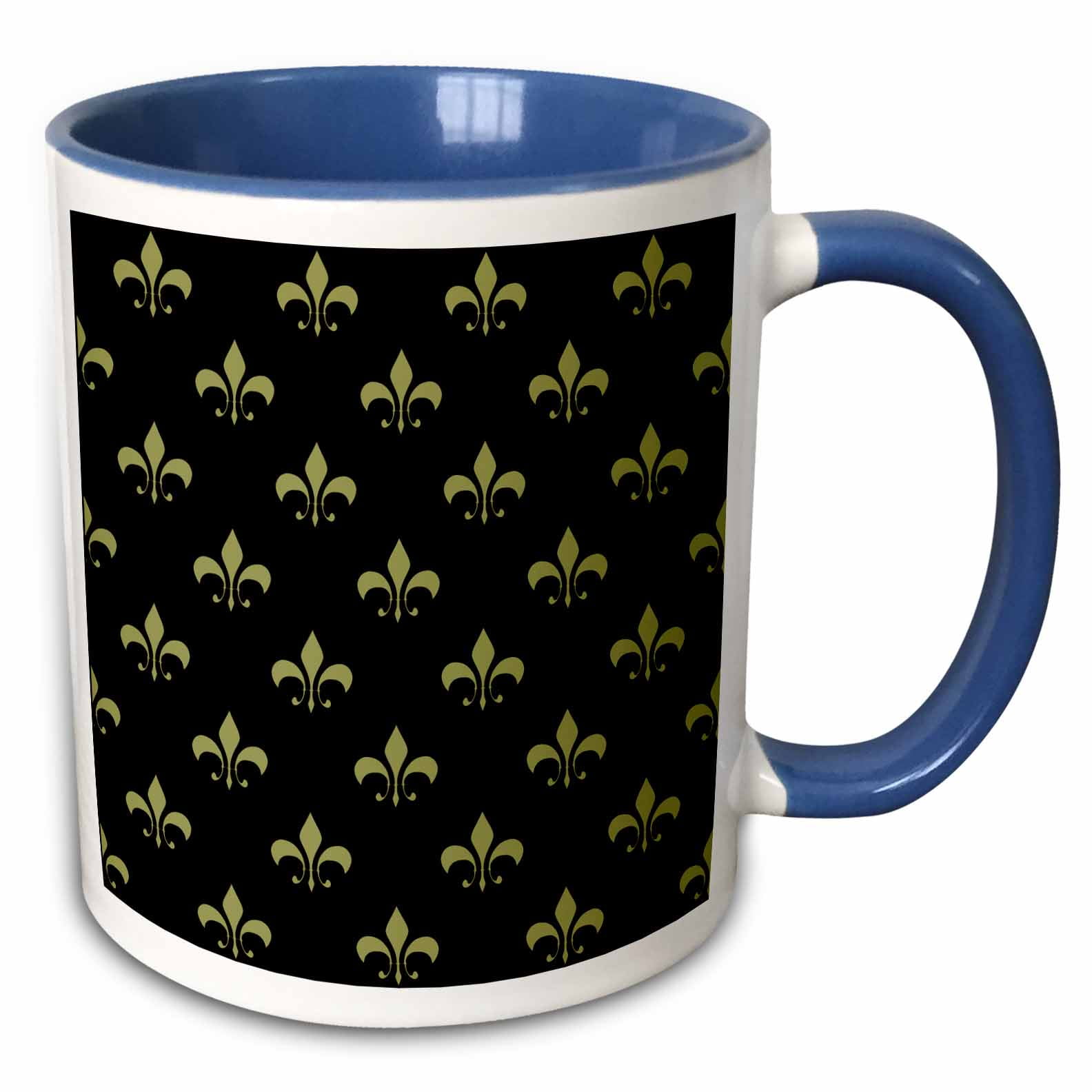 Gold Fleur de lis on a black background Christian Saints symbol 15oz ...