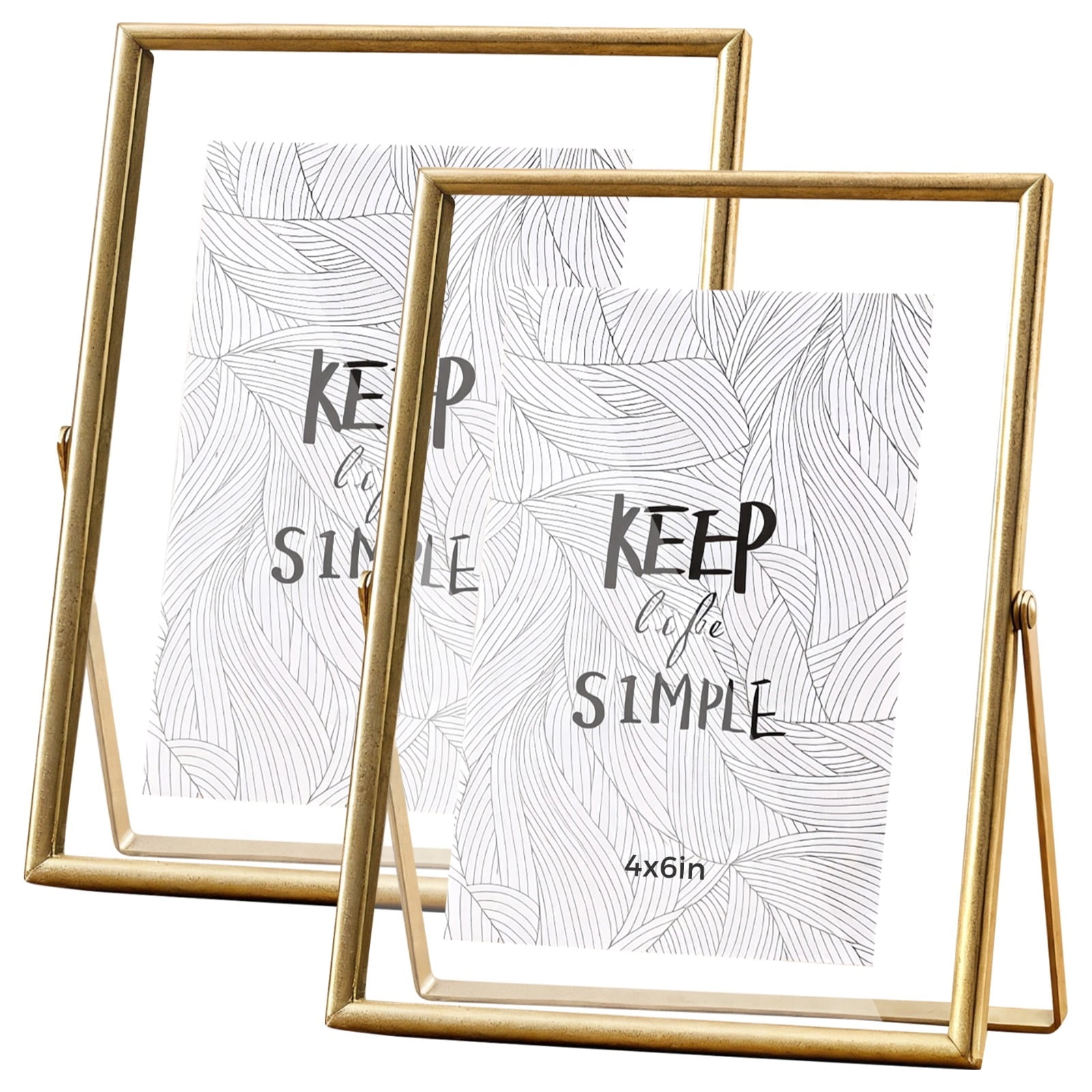 Gold Floating Picture Frame Set, 8x10 Floating Picture Frame, Glass ...