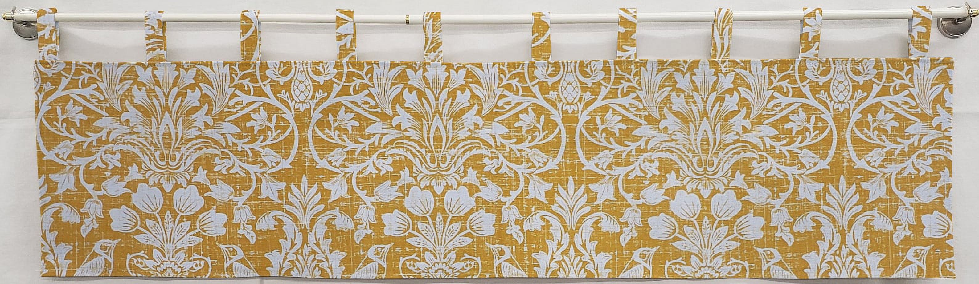 Gold Floral Damask Tab Top Valances by Penny's Needful Things (Unlined ...