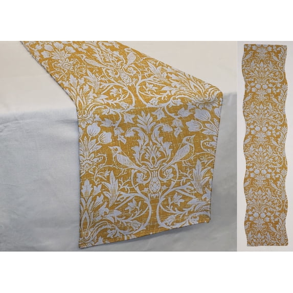 Gold Floral Damask Table Runner by Penny's Needful Things (7 Feet Long ...