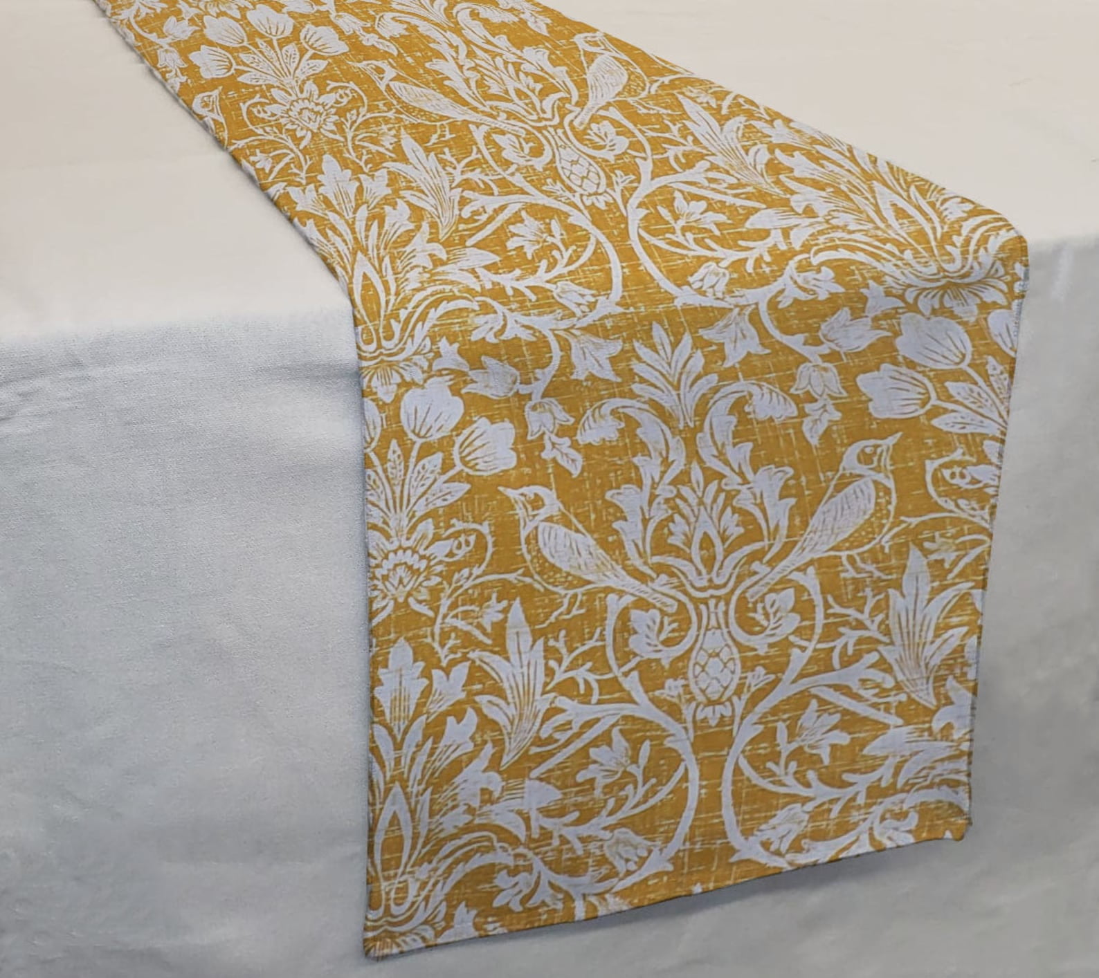 Gold Floral Damask Table Runner by Penny's Needful Things (7 Feet Long ...