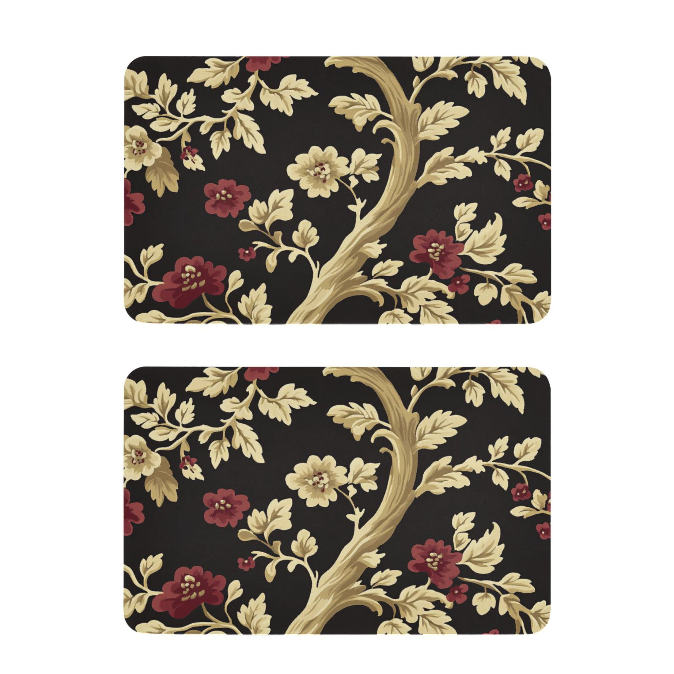 Gold Floral Design Fridge Magnets Square Refrigerator Magnets ...