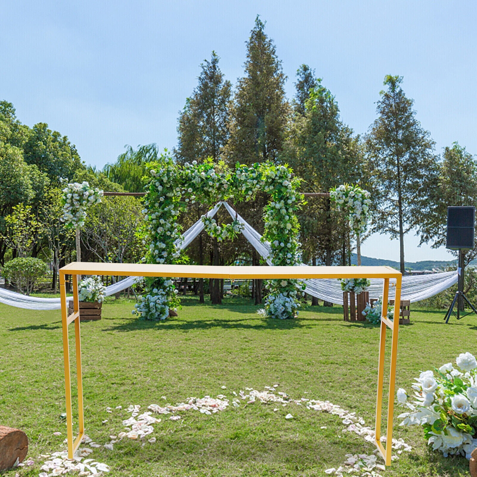 Gold Flower Stand Wedding Backdrop Stand Commercial Celebration Holder ...