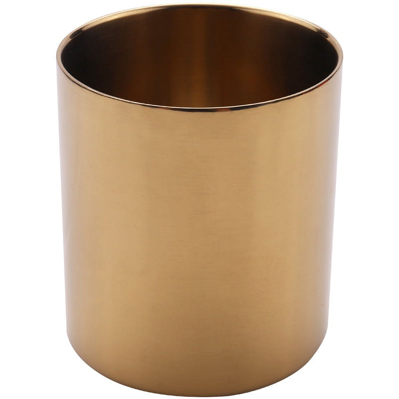 Gold Flower Vase Pen Holder Desktop Storage Container for House Office ...