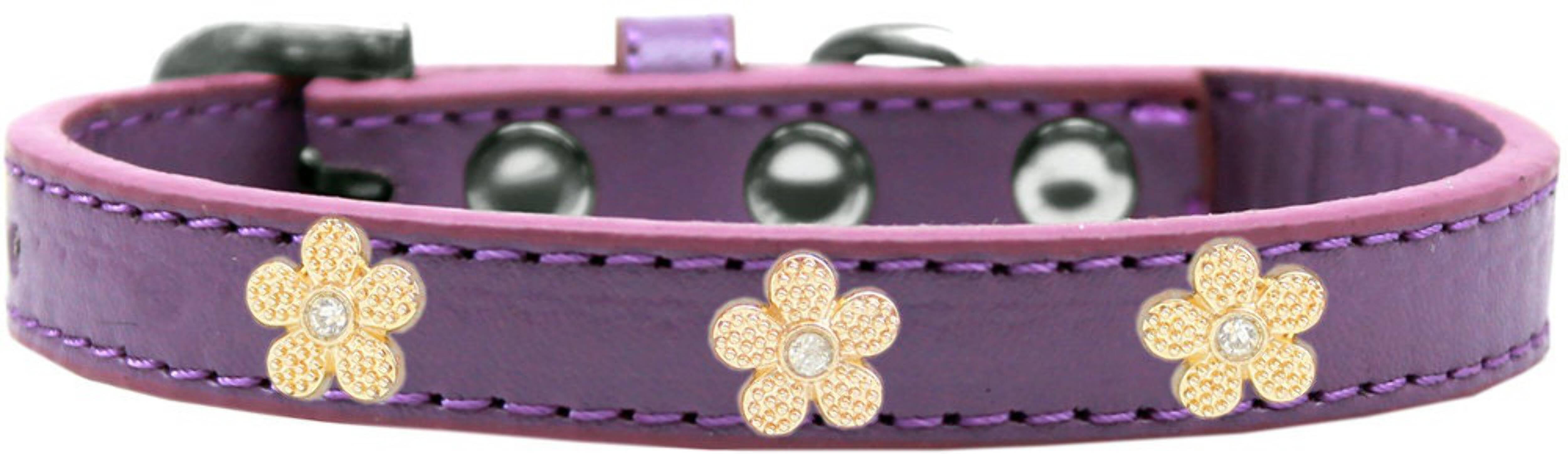 Dog, Puppy Pet Widget Collar, "Gold Flower" - Walmart.com
