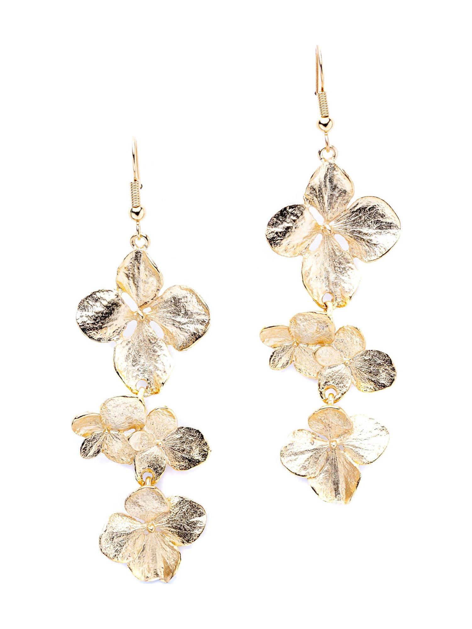 Gold Flowers Fishhook Earrings - Walmart.com