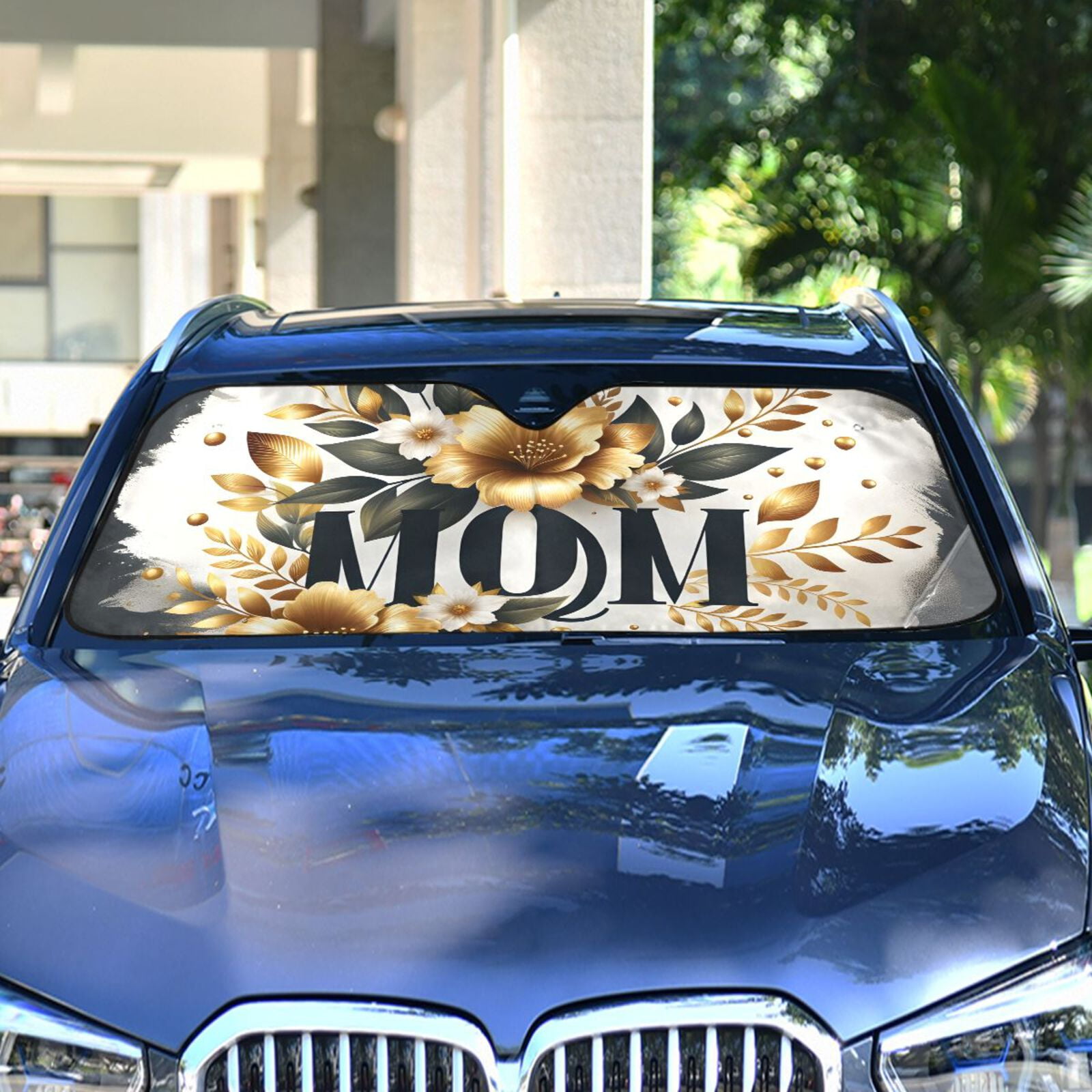 Gold Flowers Mother Day Automotive Front Car Windshield Sun Shade ...