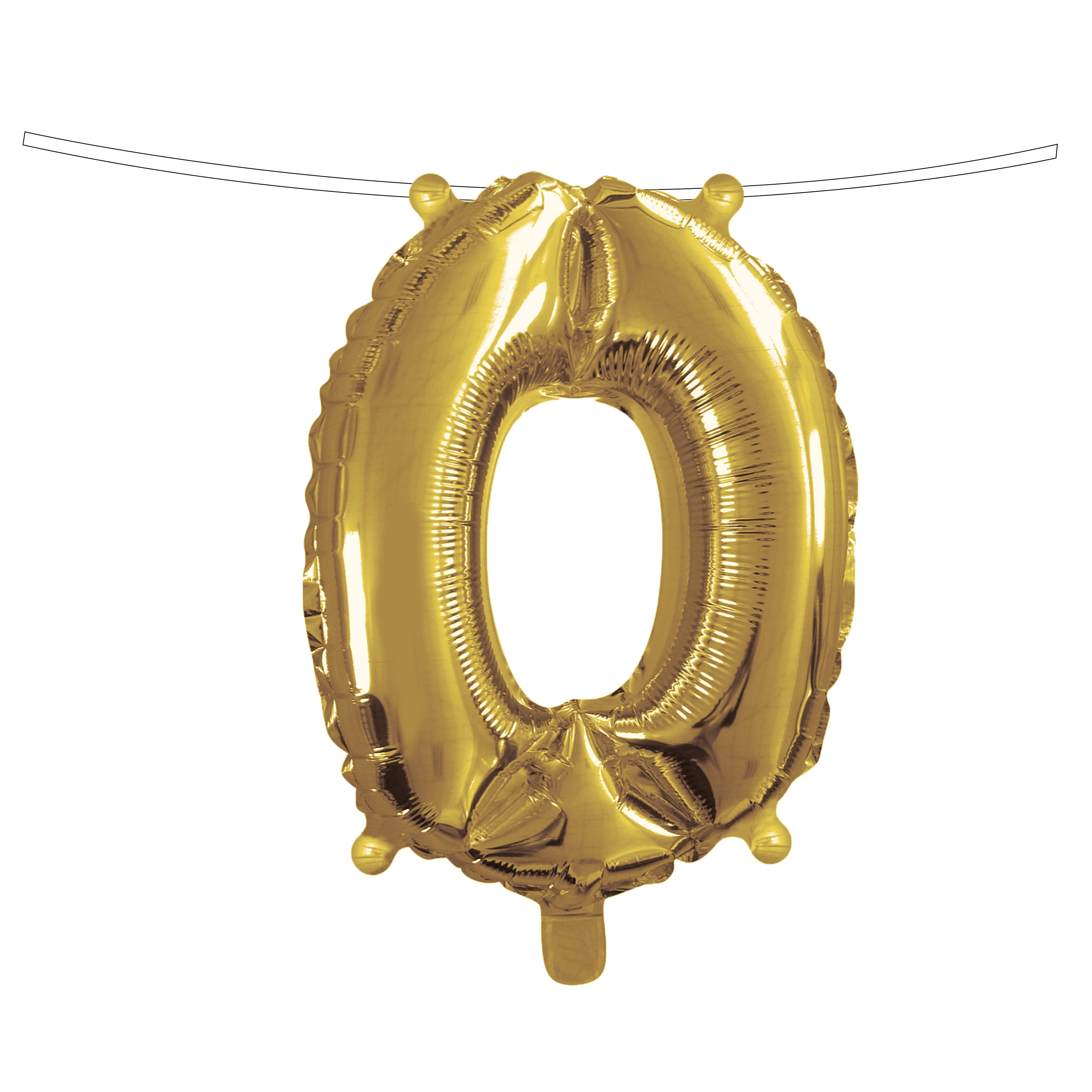 Gold Foil 0 Number Balloon - Walmart.com