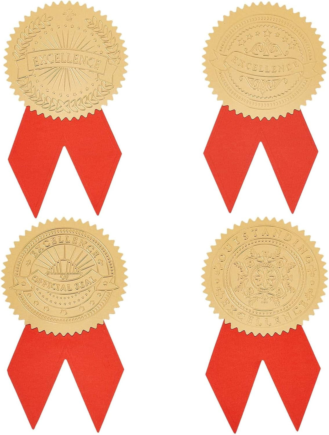 Gold Foil Achievement Stickers 2 Inch Gold Embossed Foil Seals 48pcs ...