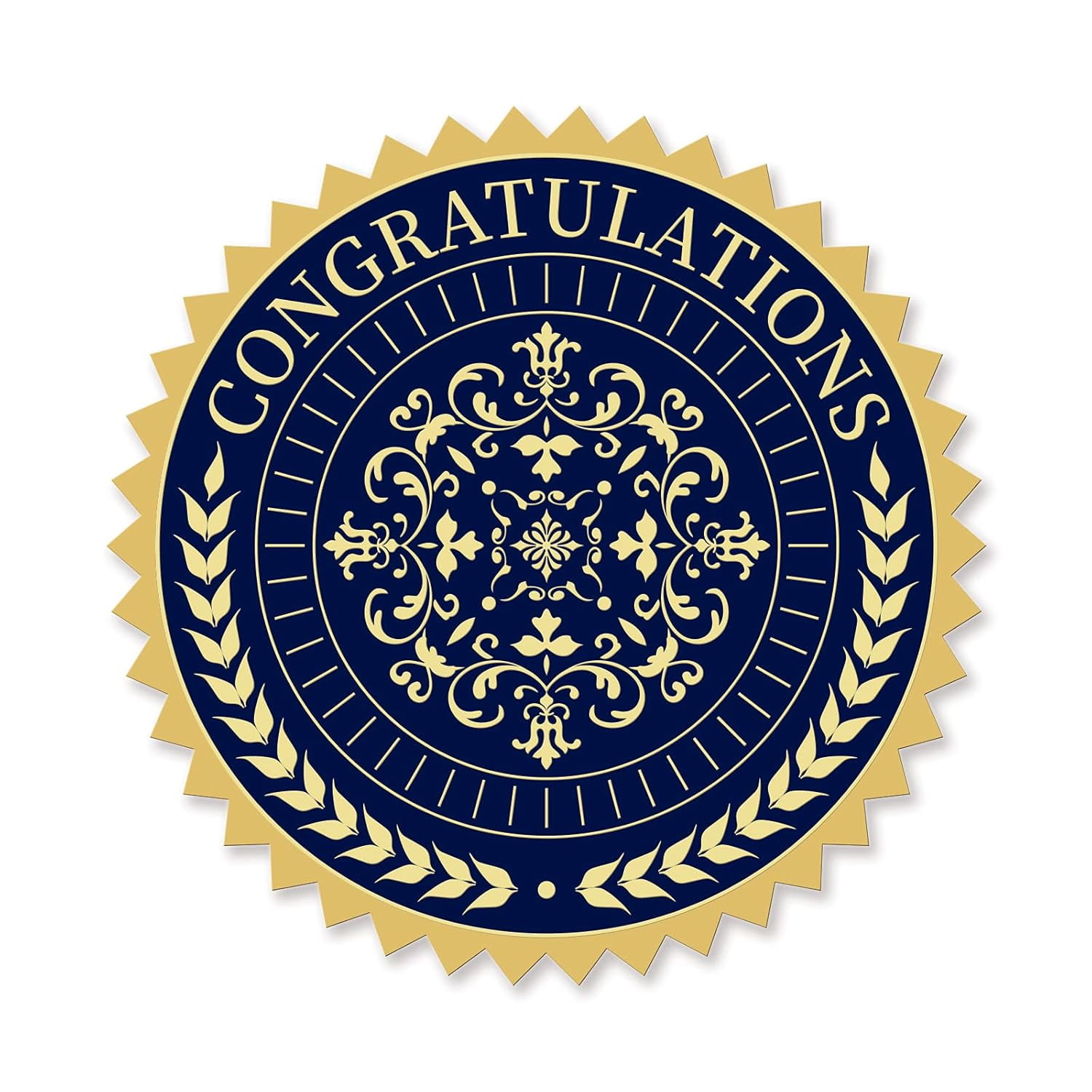 Gold Foil Certificate Seals 2" Round Self Adhesive Embossed Stickers ...