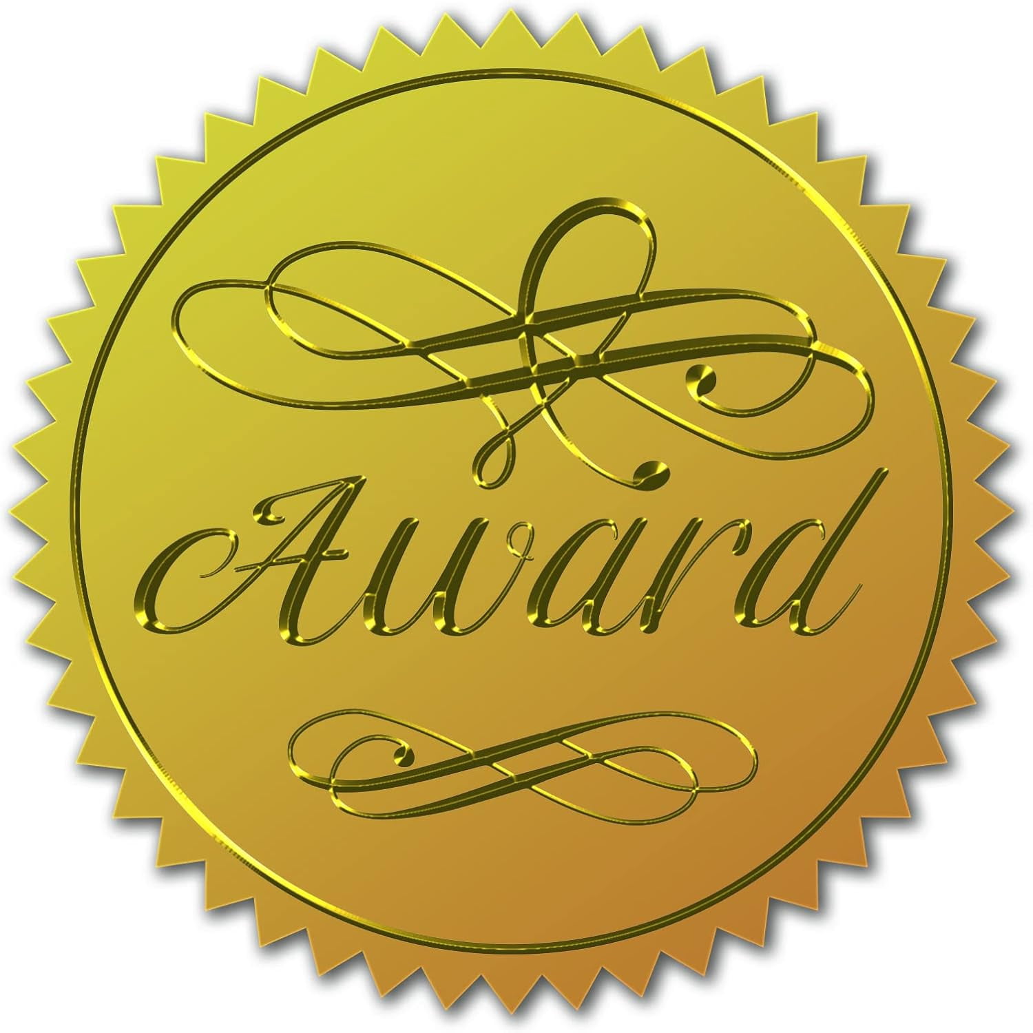 Gold Foil Certificate Seals Award 2" Round Self Adhesive Embossed ...