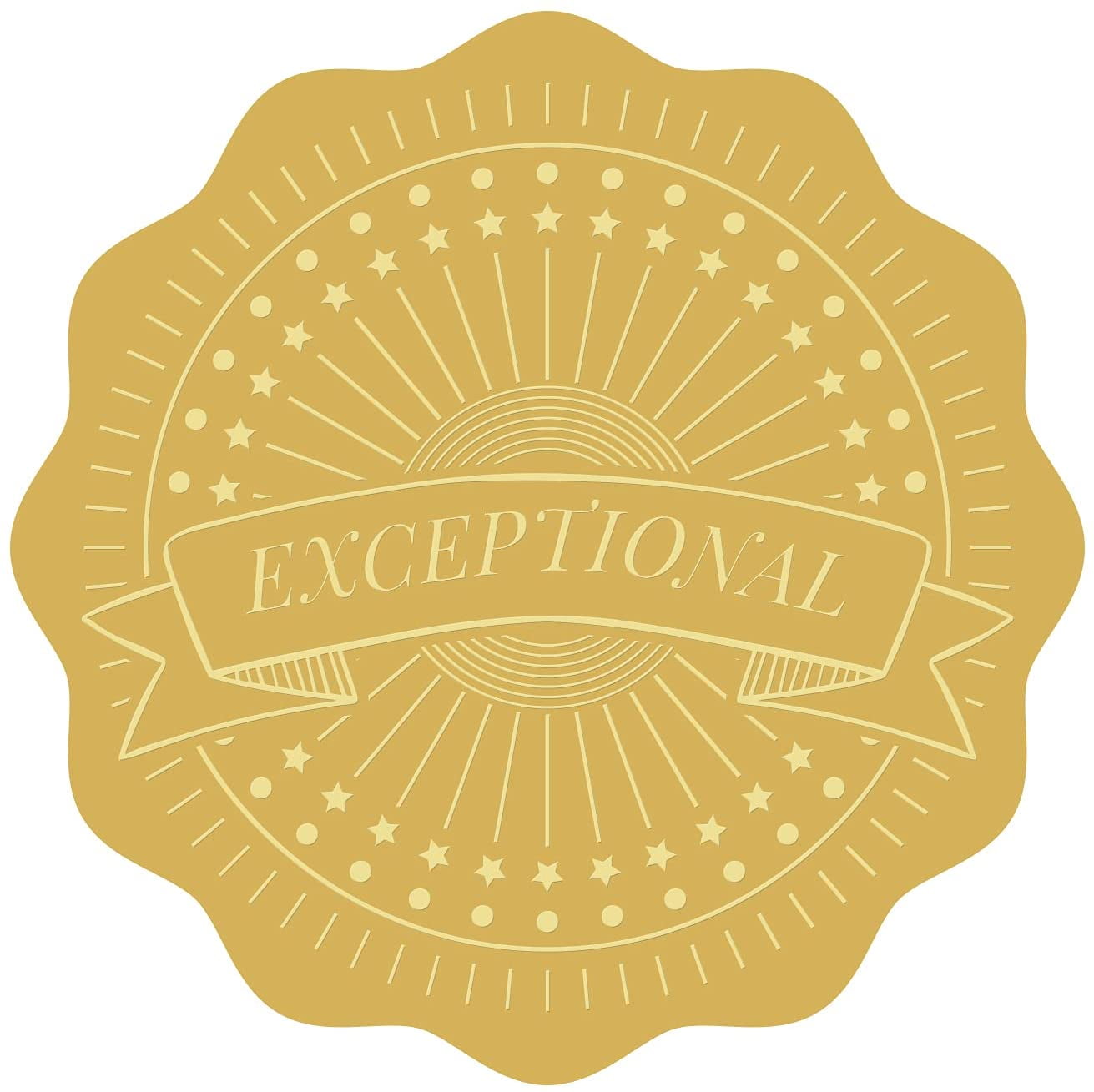 Gold Foil Certificate Seals Exceptional 2" Round Self Adhesive Embossed ...