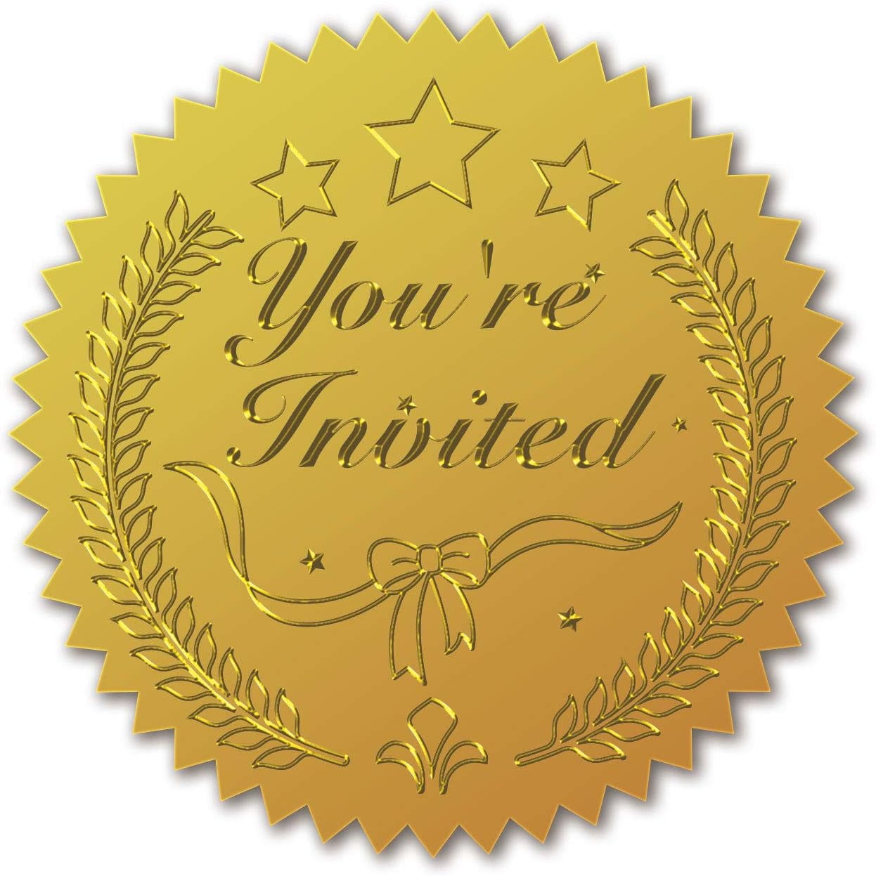 Gold Foil Certificate Seals You're Invited Self Adhesive Embossed Seals ...