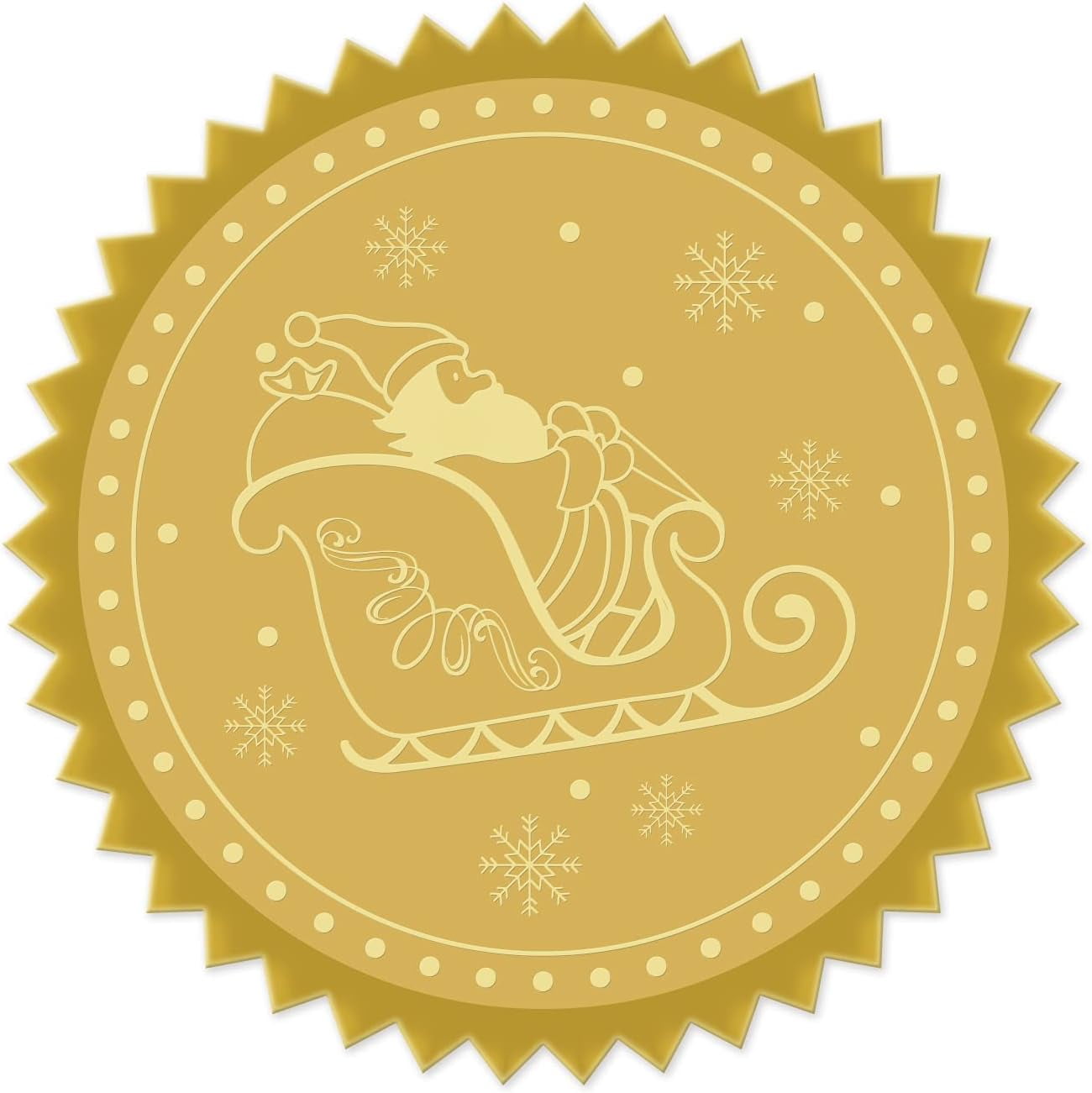 Gold Foil Certificate Seals Santa Claus Self Adhesive Embossed Stickers ...