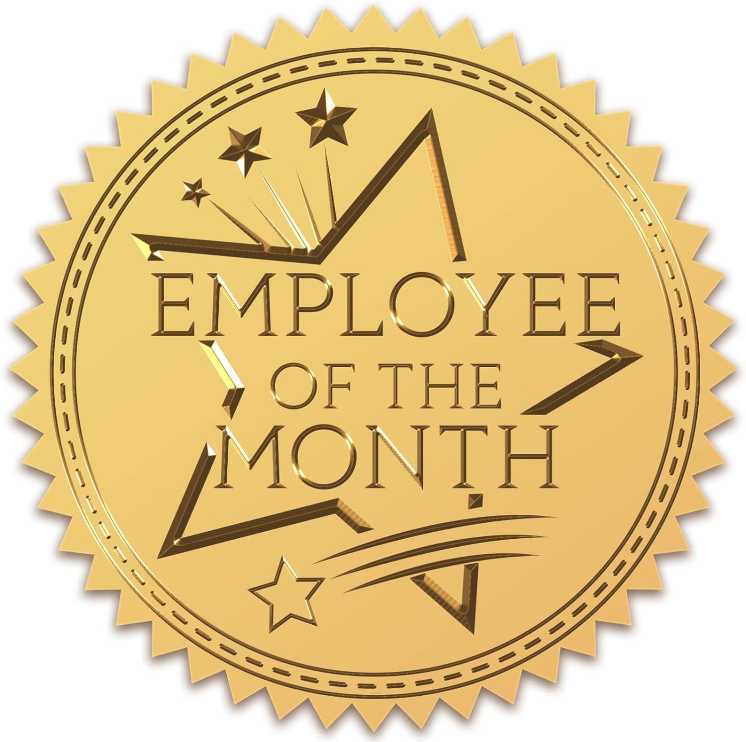 Gold Foil Certificate Seals Words Employee of The Month Self Adhesive ...